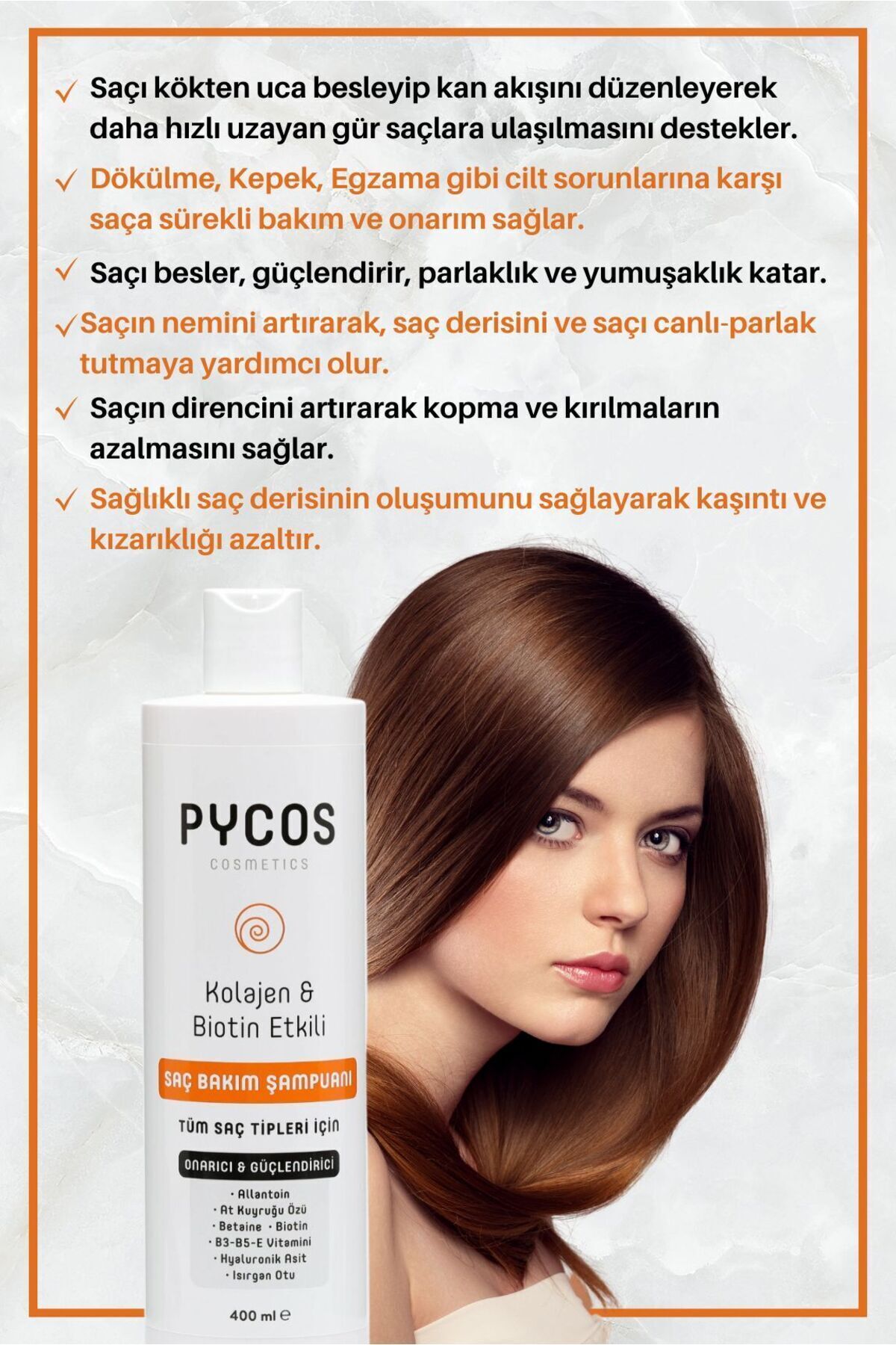 PYCOS COSMETICS Pycos Saç Dökülme Karşıtı, Hızlı Saç Uzatan Bakım ...