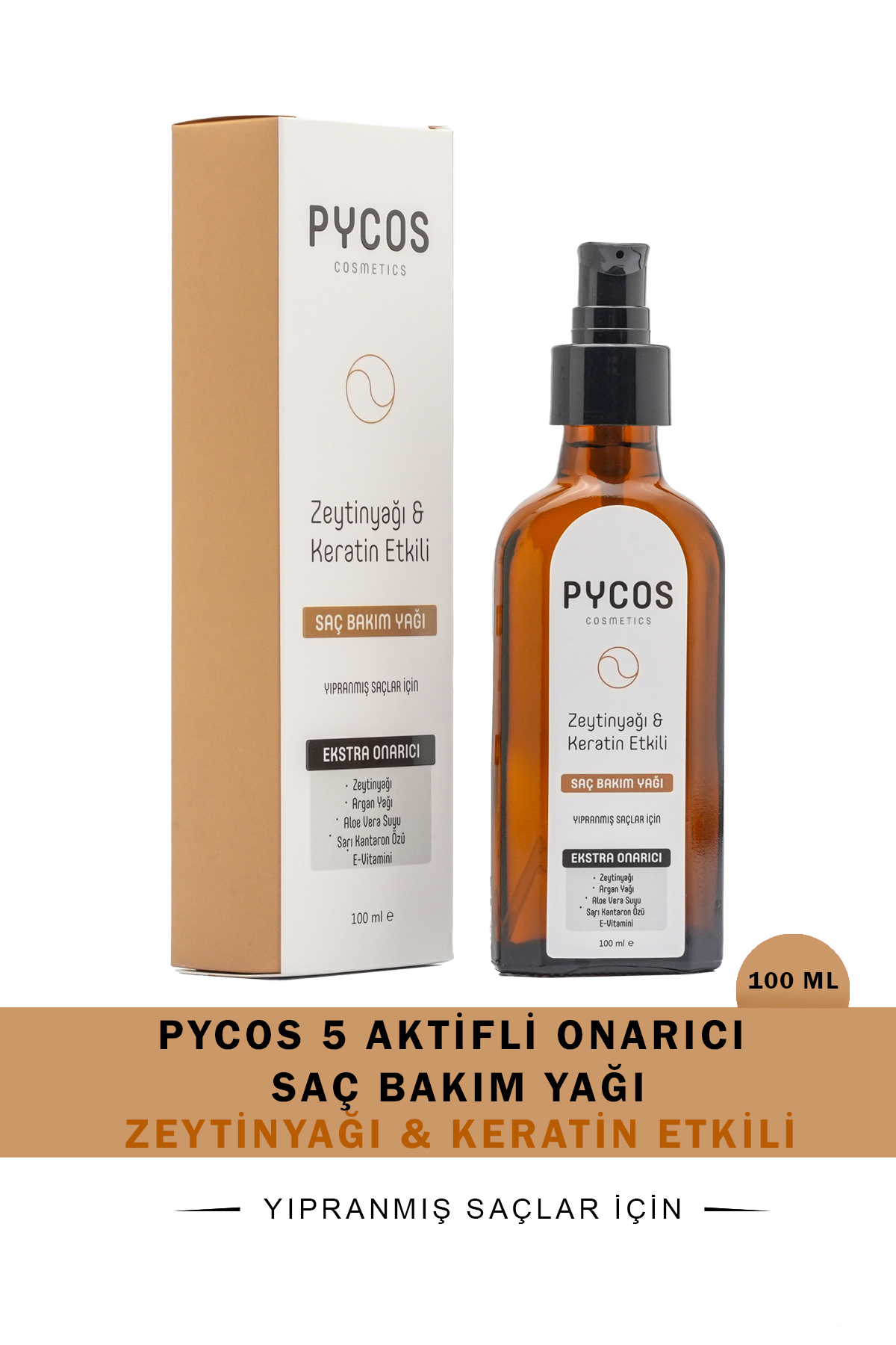 PYCOS COSMETICS Zeytinyağı-Keratin-Argan Yağı Etkenli Besleyici ve ...