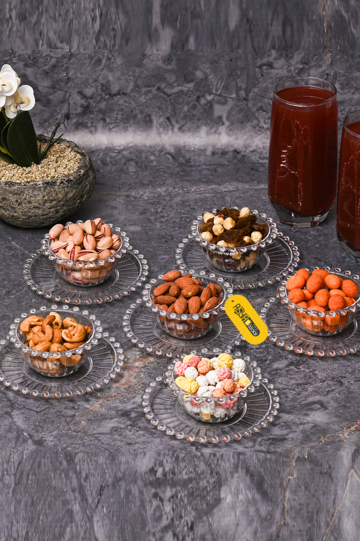 ASYA BAZAAR 12 Parça Akrilik Şeffaf Boncuklu Çerezlik Seti Fiyatı ...