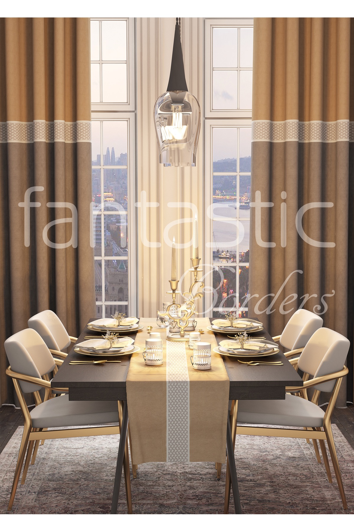 FANTASTIC BORDERS ROW PATTERNED WOVEN WIDE CURTAIN BORDER / ACCESSORY ...