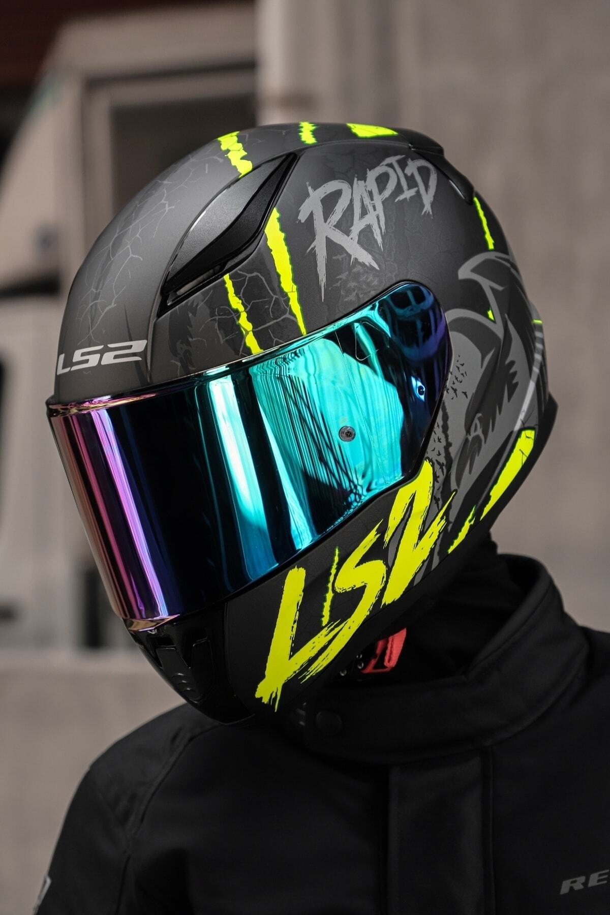 LS2 Rapıd 2 Raven Mat Siyah-gri-neon Sarı Kask Fiyatı, Yorumları - Trendyol