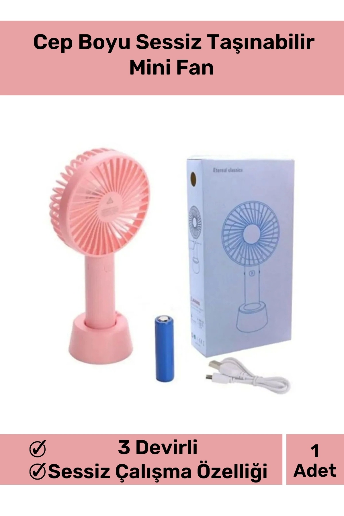 Pastimore Premium Cep Boyu Sessiz Taşınabilir Mini Fan Usb Şarjlı ...