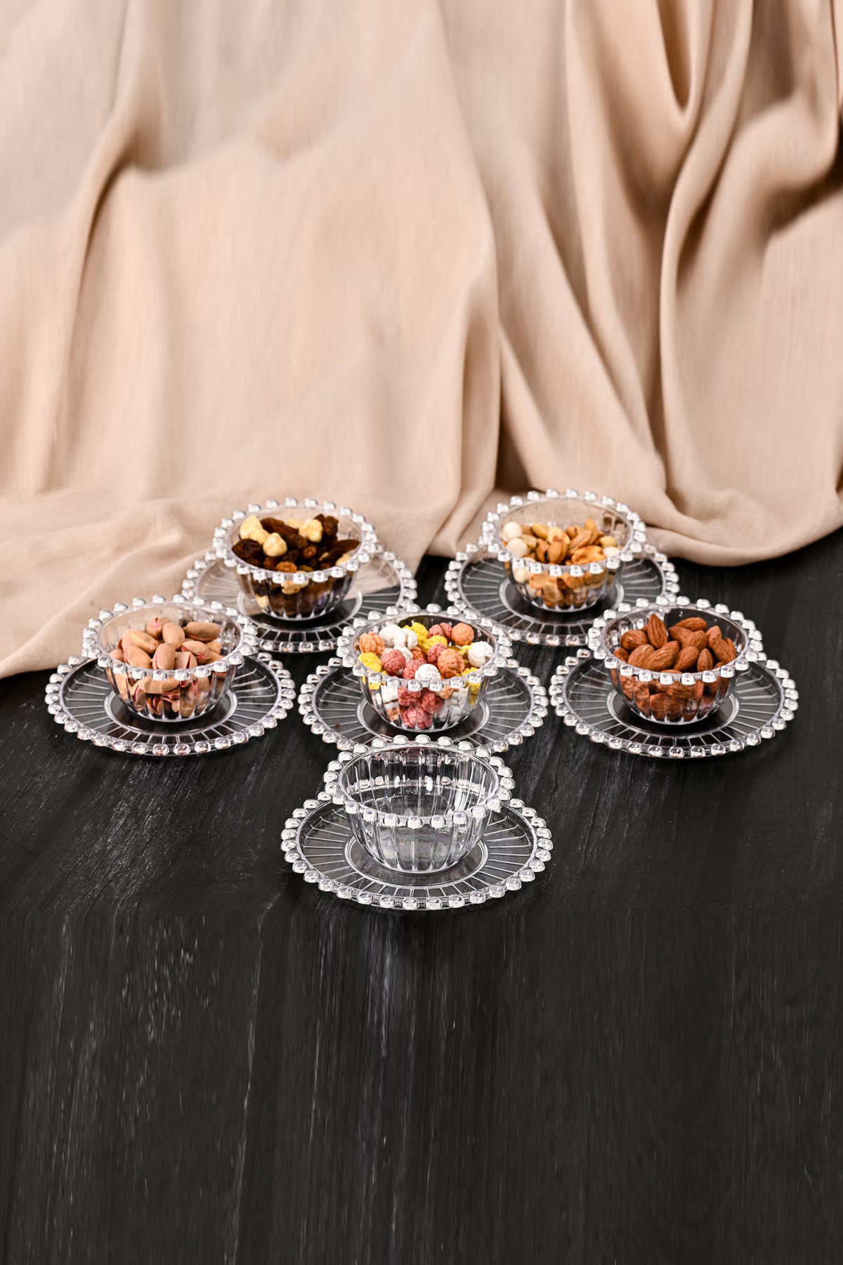 ASYA BAZAAR 12 Parça Akrilik Şeffaf Boncuklu Çerezlik Seti Fiyatı ...