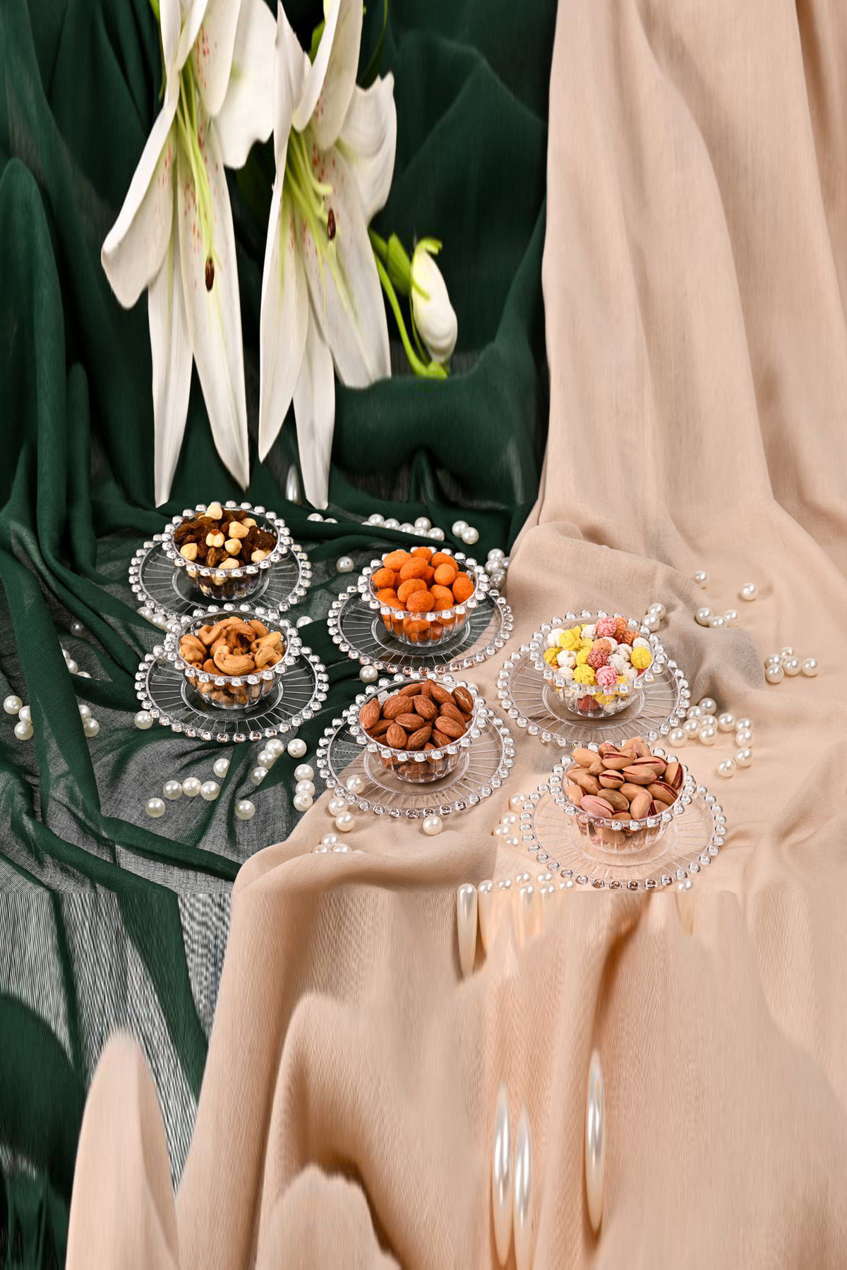 ASYA BAZAAR 12 Parça Akrilik Şeffaf Boncuklu Çerezlik Seti Fiyatı ...