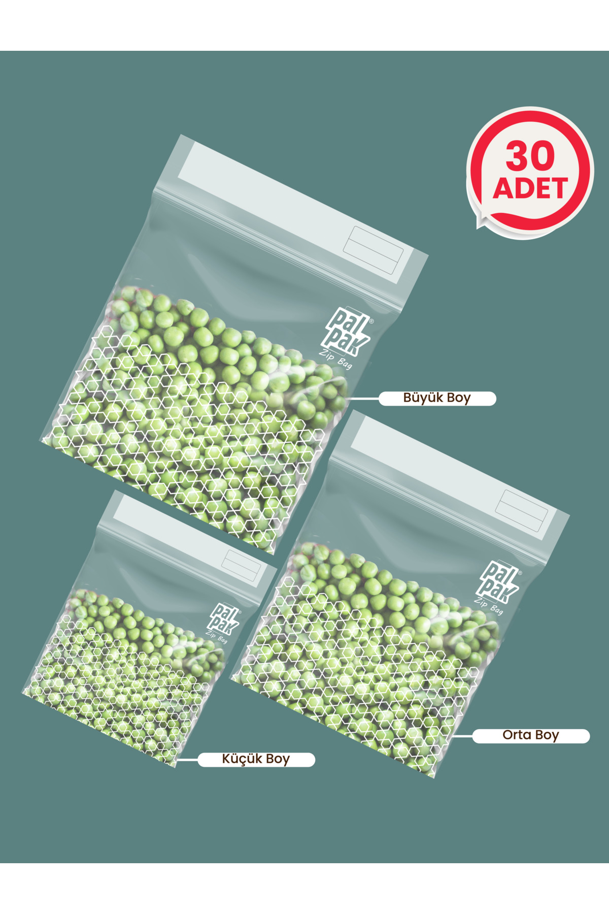 PALPAK Zipbag -çok Amaçlı Kullanılabilir Kilitli, Buzdolabı Poşeti 30 ...