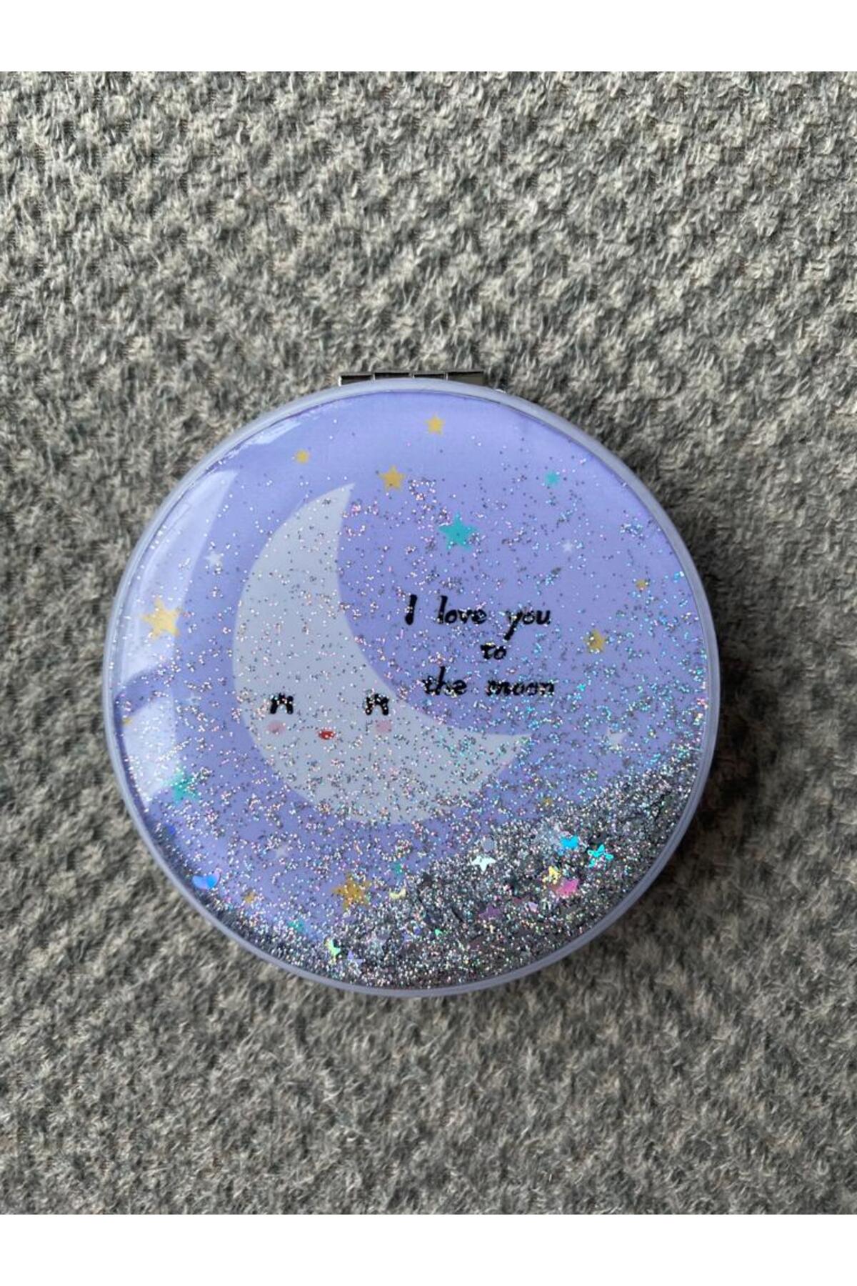 BLA GROUP AY IŞIĞI Tasarımlı SİMLİ SULU Kozmetik Cep Çanta Aynası ...