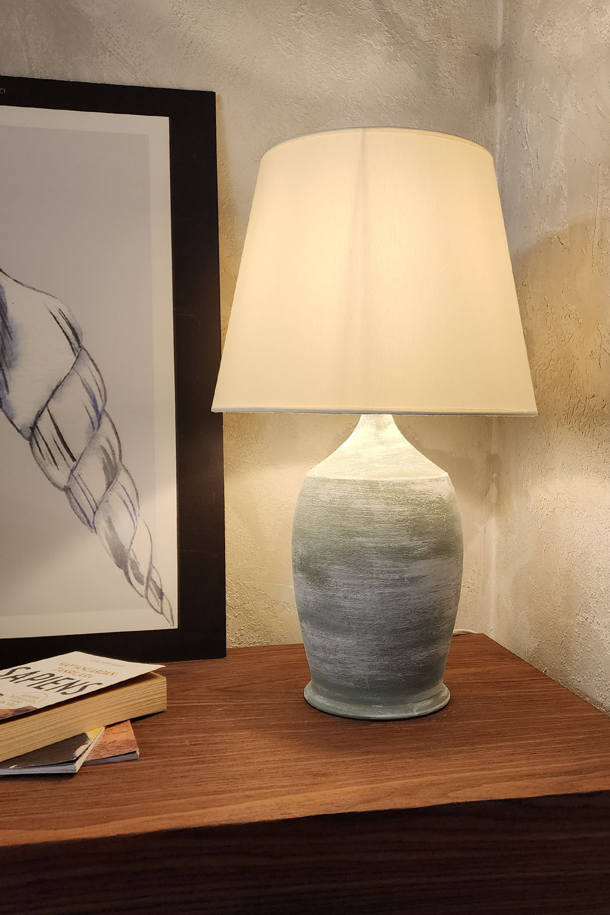 Qdec Vintage Seramik Abajur Büyük Yeşil-Beyaz Fiyatı, Yorumları - Trendyol