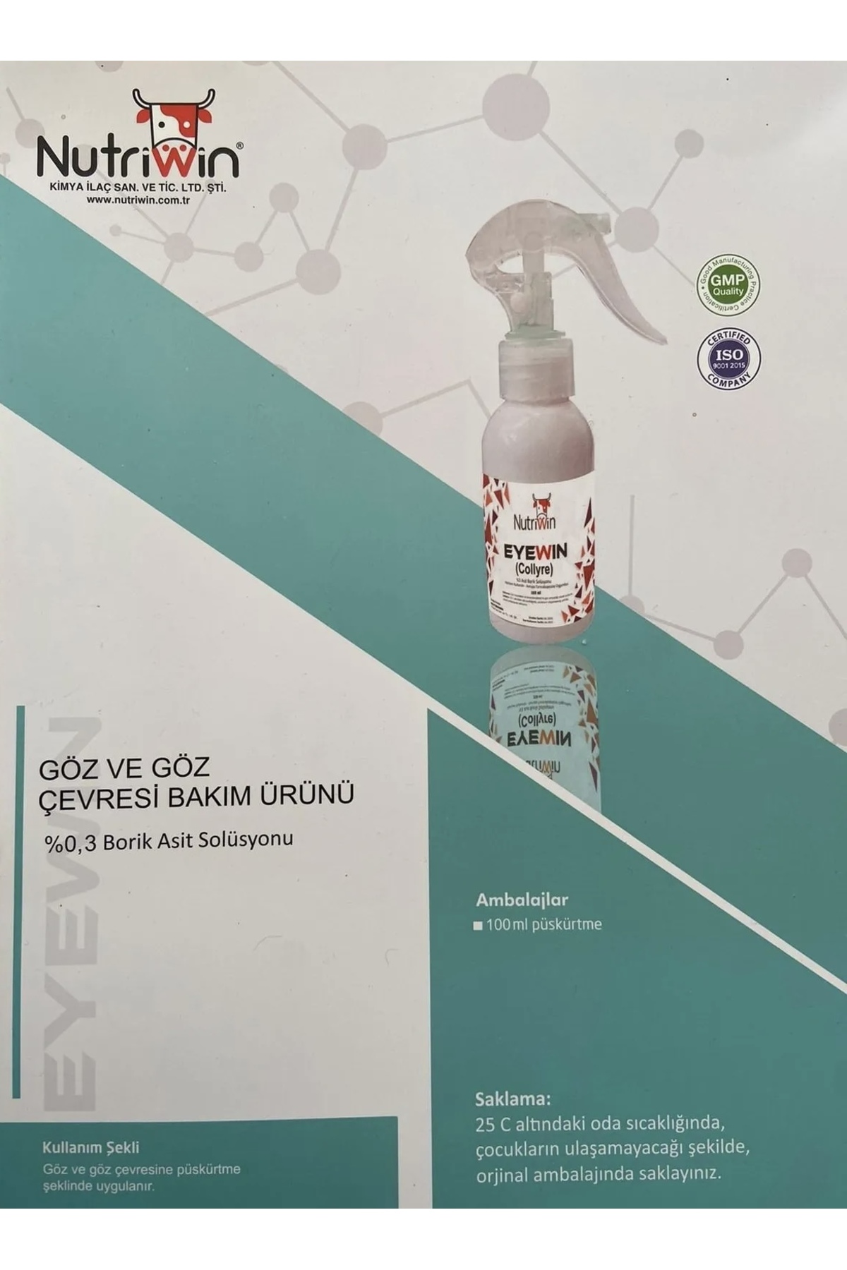 NUTRİWİN Eyewin Göz Antiseptiği %0,3 Asit Borik Kedi Köpek Koyun 100 ml ...