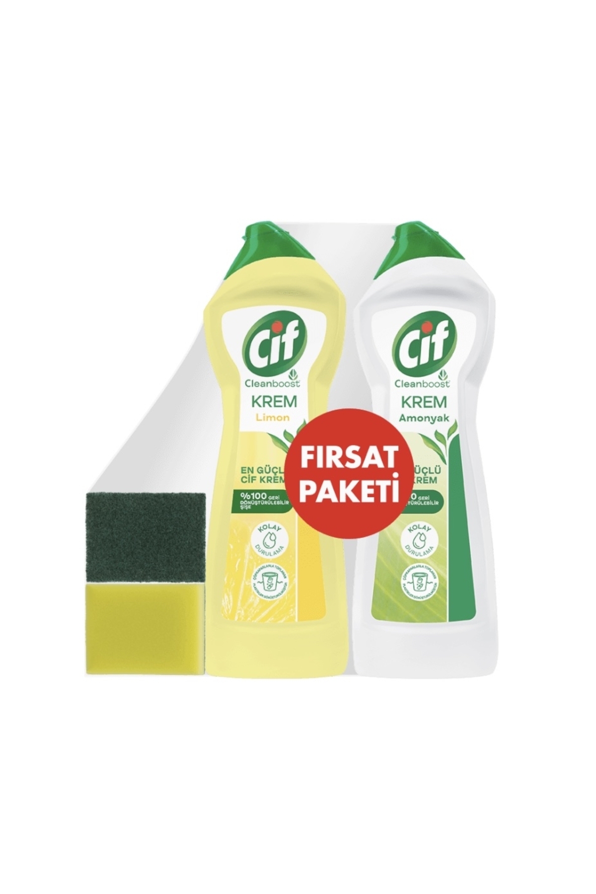 Cif CİF KREM AMONYAK 750ML + CİF KREM LİMON 750ML + 2’Lİ Fiyatı ...