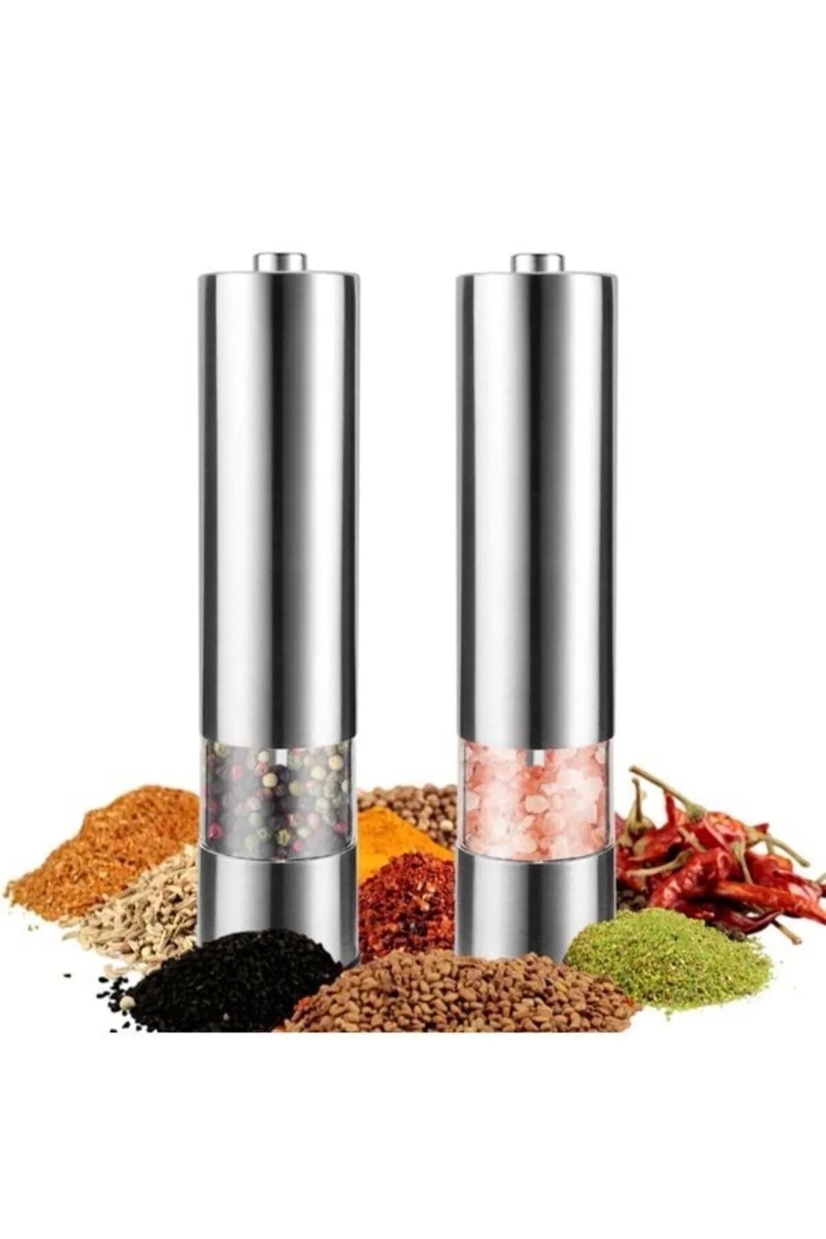 Sezka Life 1 ADET Pilli Işıklı Karabiber Tuzluk Değirmeni Otomatik ...