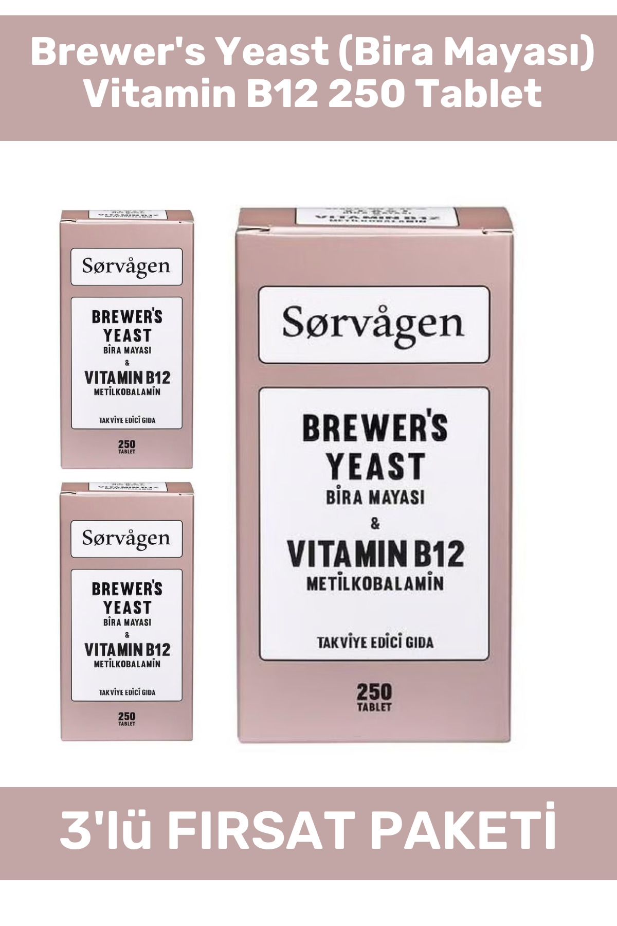 Sorvagen Brewer's Yeast (Bira Mayası) Vitamin B12 250 Tablet - 3 Adet Fiyatı, Yorumları - Trendyol