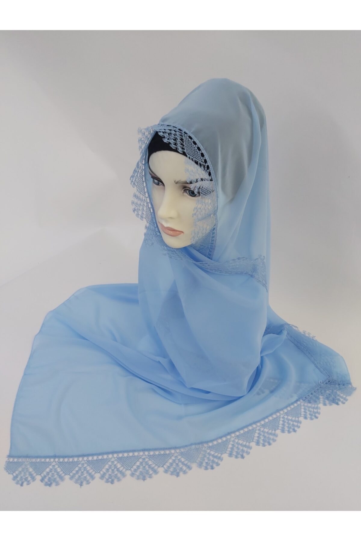 kanaviçe Şal Namaz Örtüsü Oyalı Gök Mavisi B034-2 Fiyatı, Yorumları ...