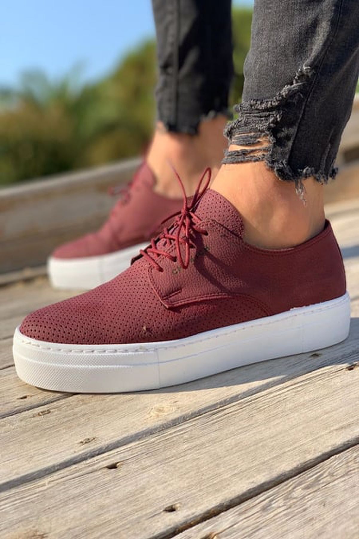 Chekich Bordo Erkek Sneaker