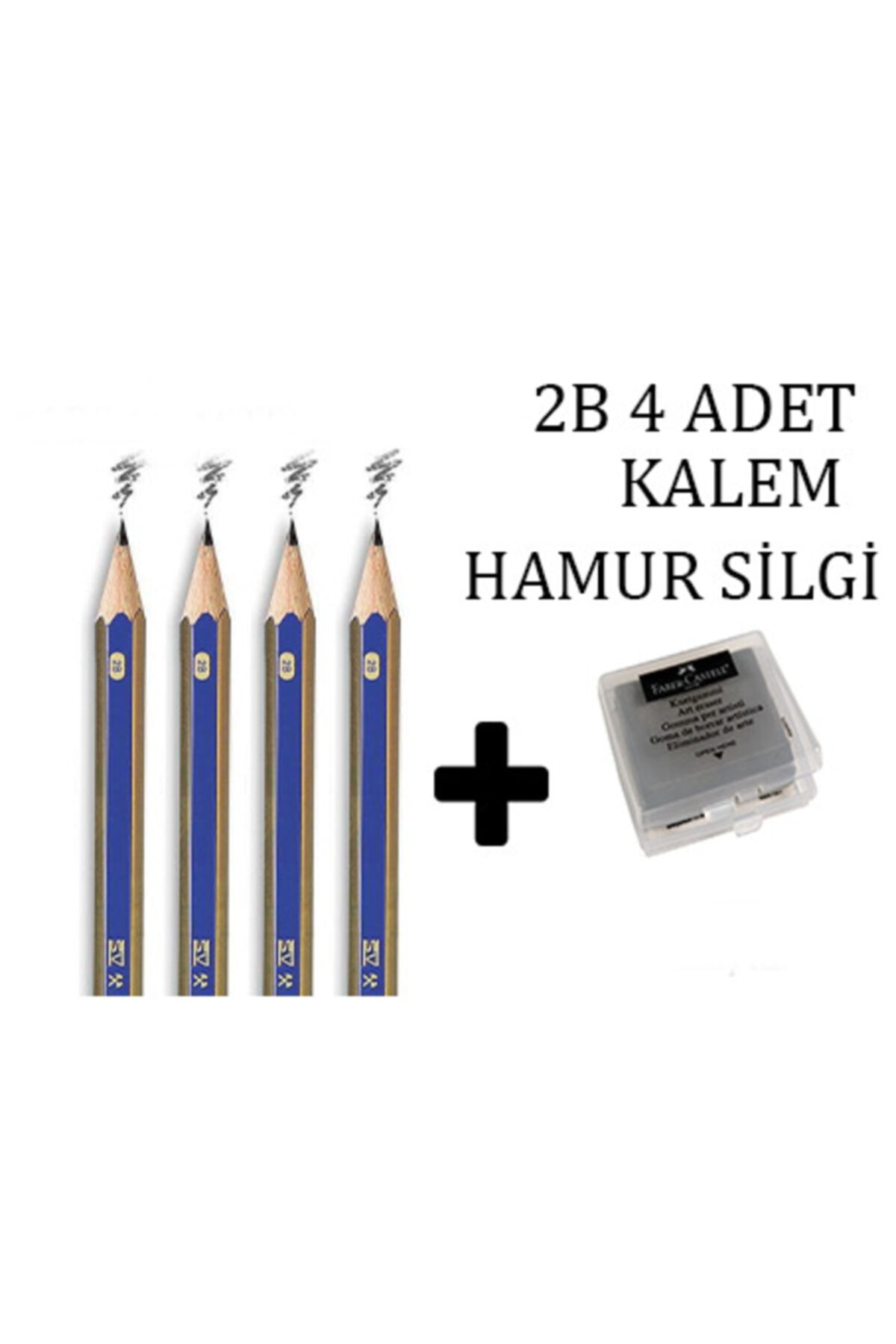 Faber Castell 2b Dereceli Kurşun Kalem 4 Adet Ve 1 Adet Hamur Silgi ...