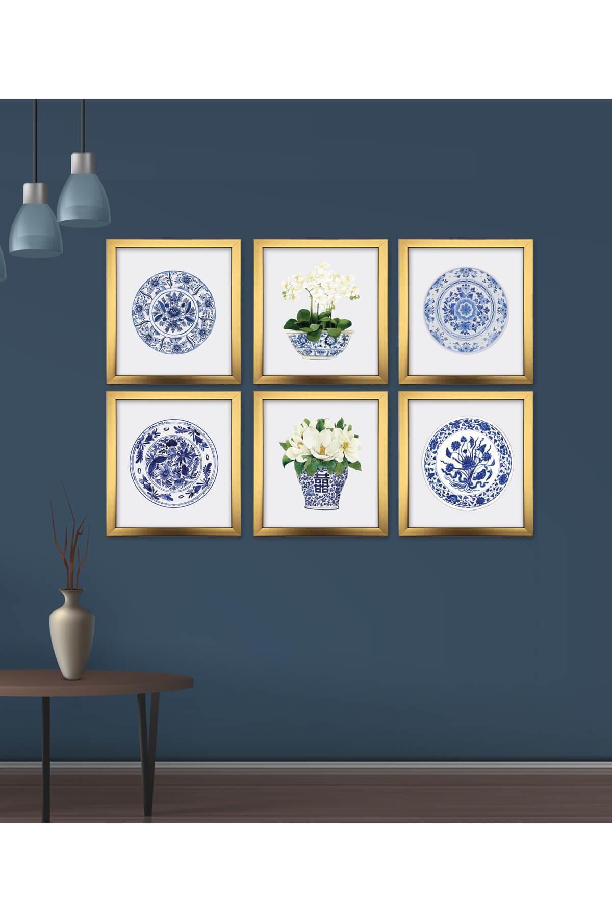 LYN HOME & DECOR MAVİ ÇİNİ SERİSİ TABLO SETİ 2 Fiyatı, Yorumları - Trendyol