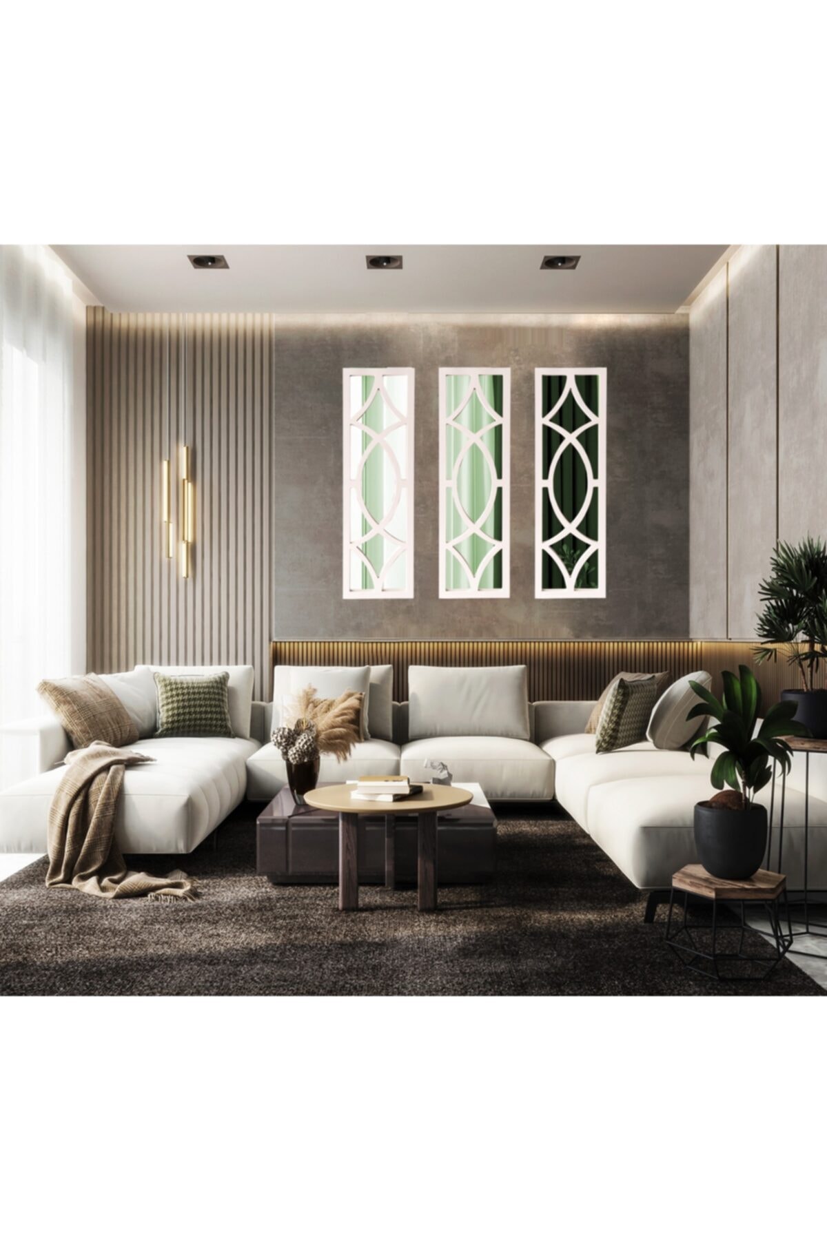 ahşapdekor Dekoratif Modern Üçlü Ayna - Fiyatı, Yorumları