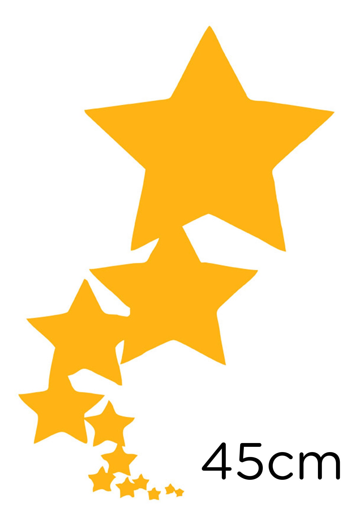 New Jargon Yellow Stars Sticker Sticker - Small to Large, 45cm Sticking ...