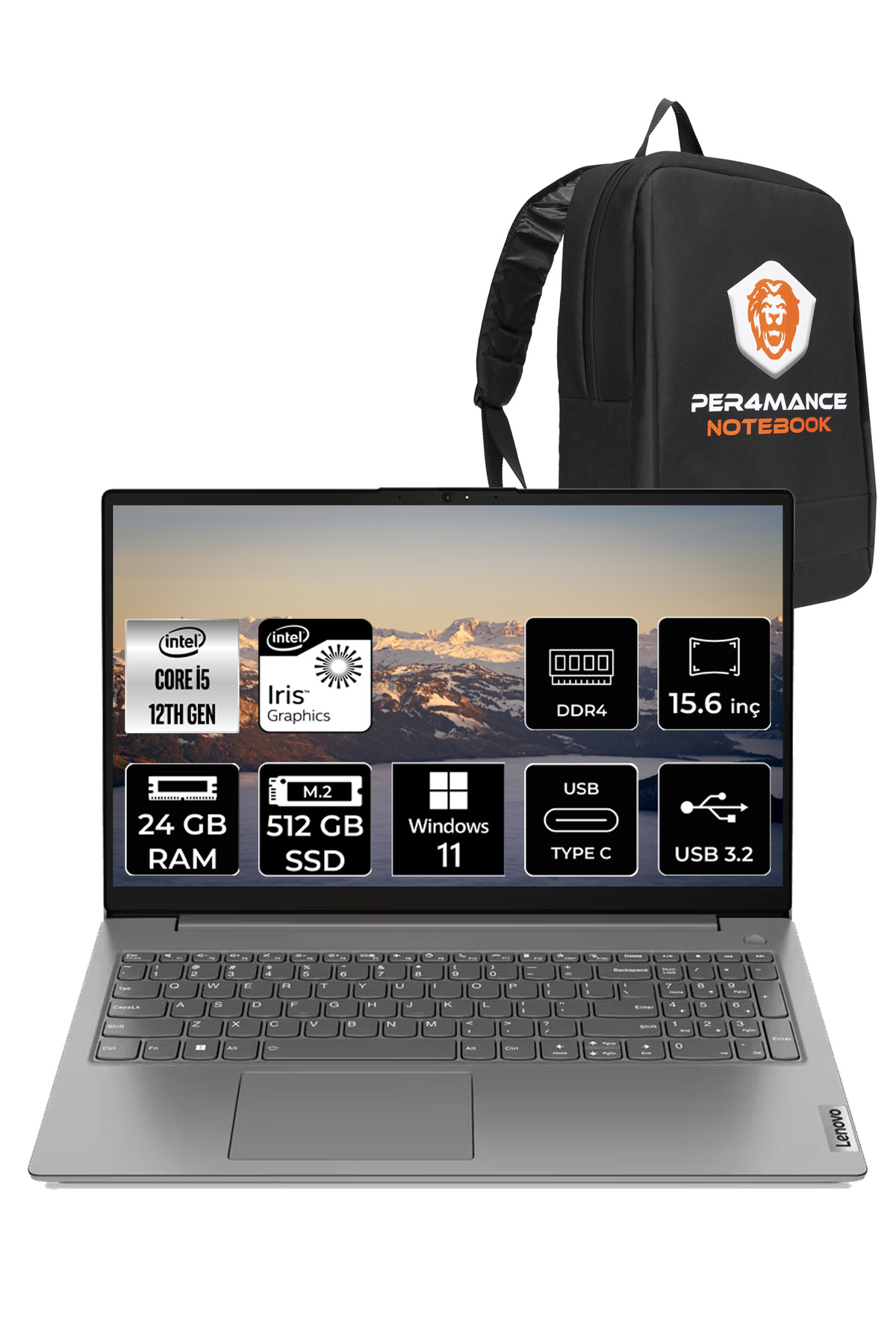 LENOVO V15 G4 IAH i5-12500 24GB 512GB SSD 15.6 FHD W11HOME 83FS001HTR ...