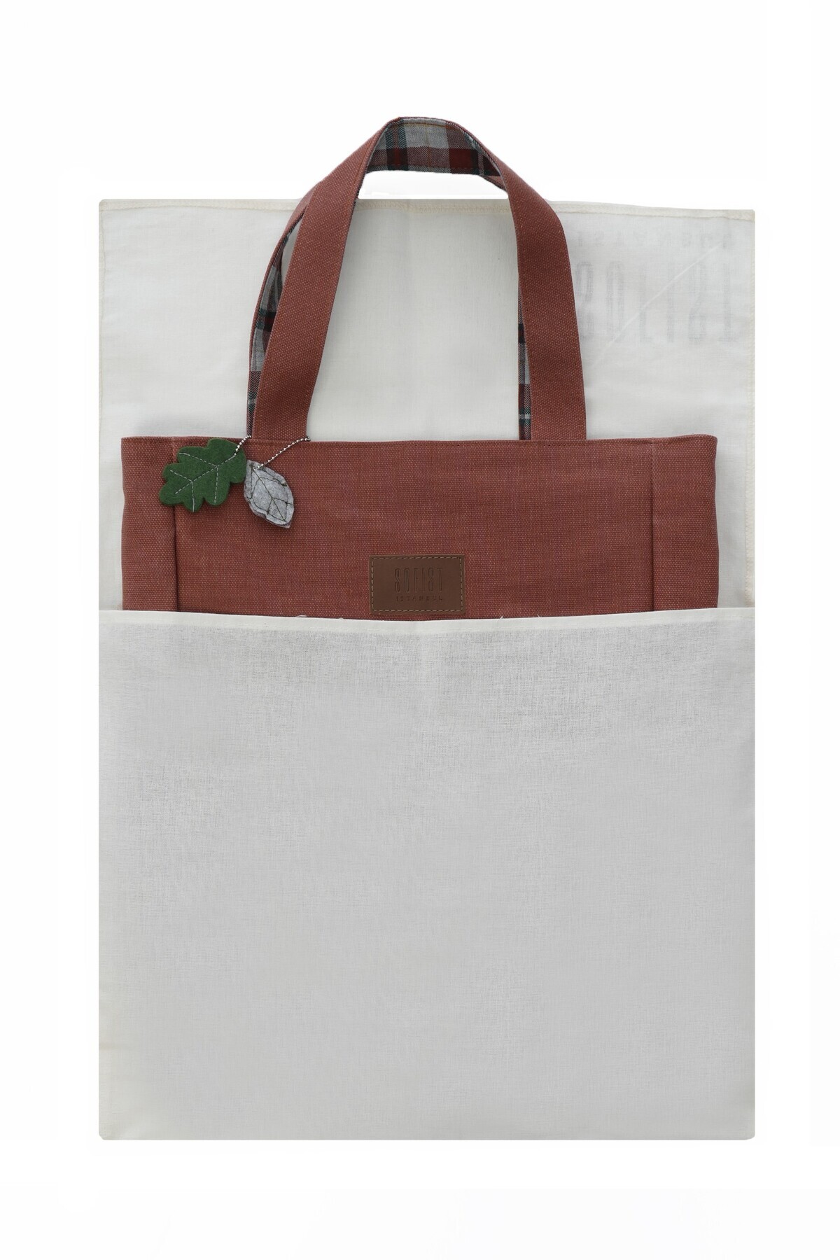 Sofist İstanbul Kiremit Rengi Pera Waxed Canvas Tote Bag Mumlu Kanvas Ayarlanabilir Askılı Kadın ...