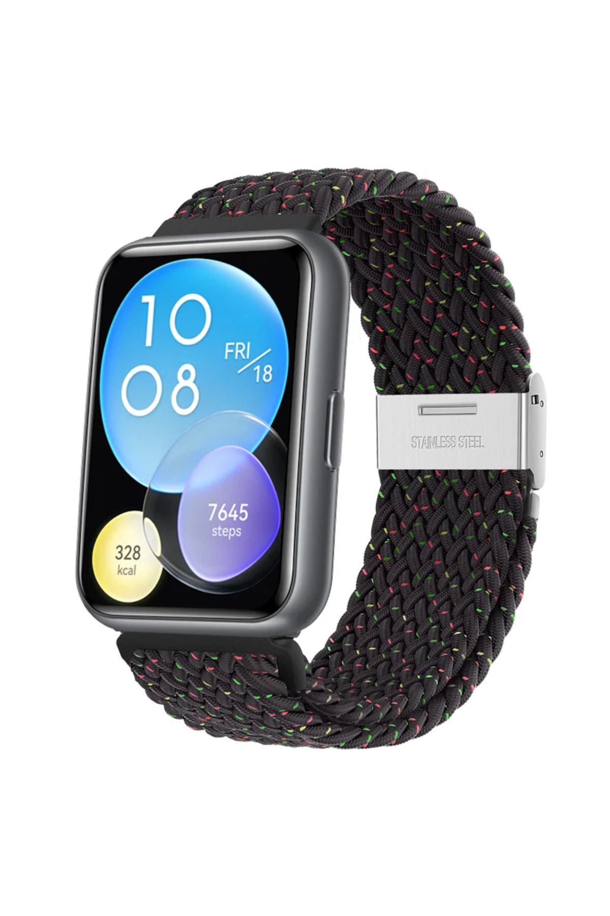 Huawei Watch Fit 2 Classic Edition Ay Beyazı Uyumlu Likralı Bez Kumaş ...
