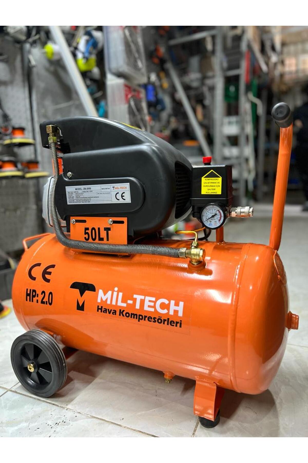 mil-tech 50 lt Yağlı Hava Kompresörü Ful Set Boya Tabancası Mazot ...