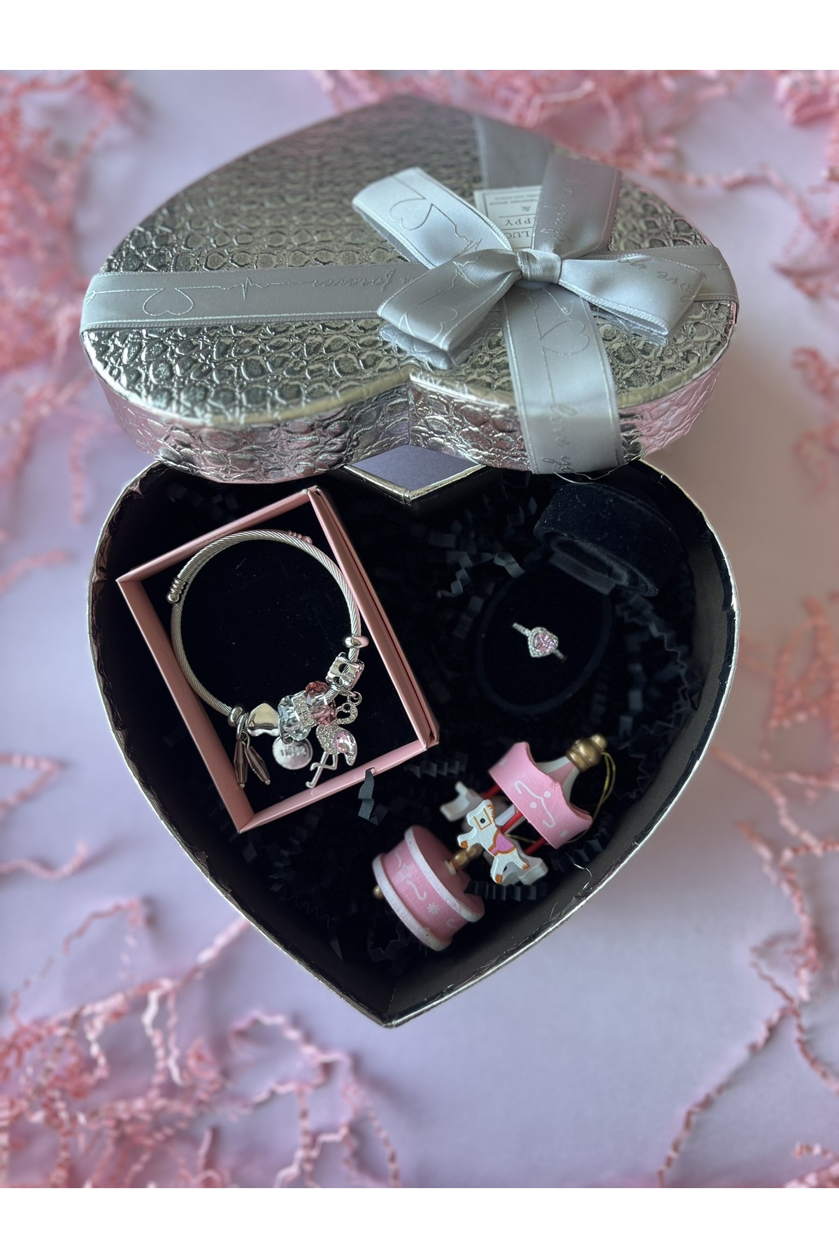 nilythings Ciddi İlişkim Var Yüzüklü (Pembe Kalp Taşlı Baget Yüzük ...