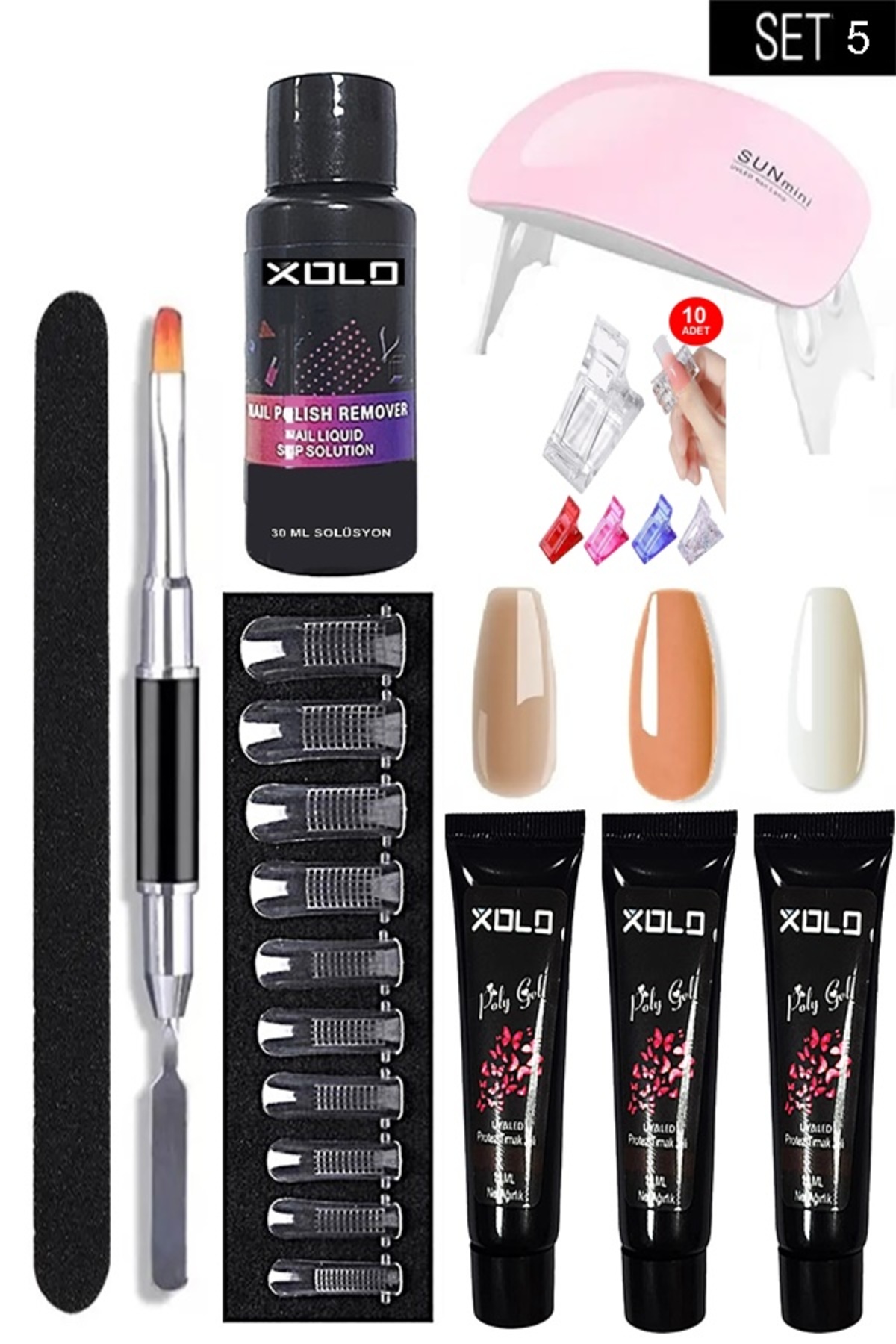 Xolo 27 Parça Polijel Oje Simli Glitterlı Trend Modeller 3 Farklı Set ...
