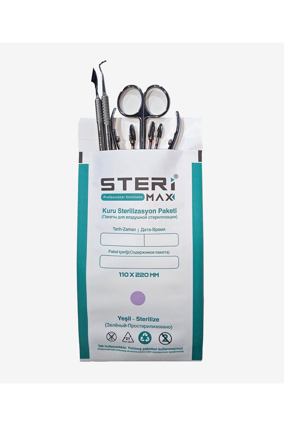 SteriMax Sterilizasyon Zarfı - İndikatörlü Sterilizasyon Kraft Paketi 110x220mm (100) Adet ...