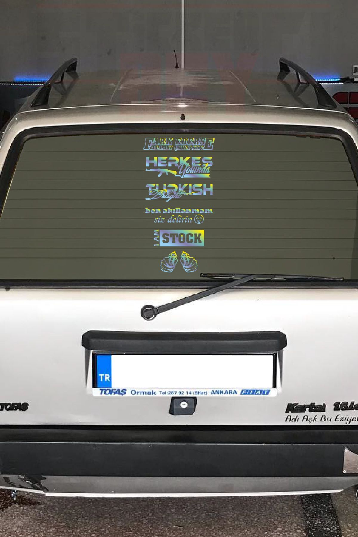 Stİckerci Bey Herkes Yolunda Stock Hologram Arka Cam Sticker Seti