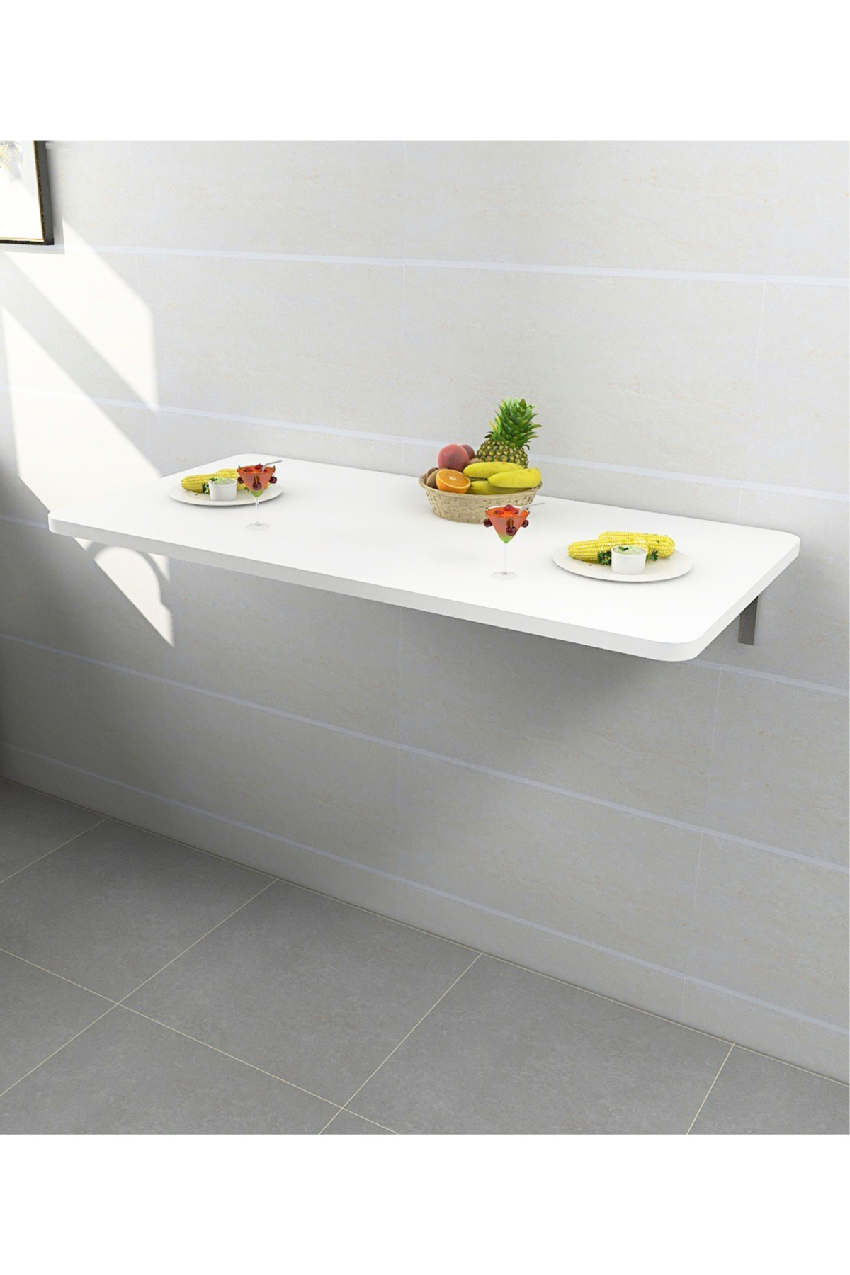 Kydonia Home 60x90 cm 4 Köşe Oval Mat Beyaz Duvara Monte Kırma Katlanır ...