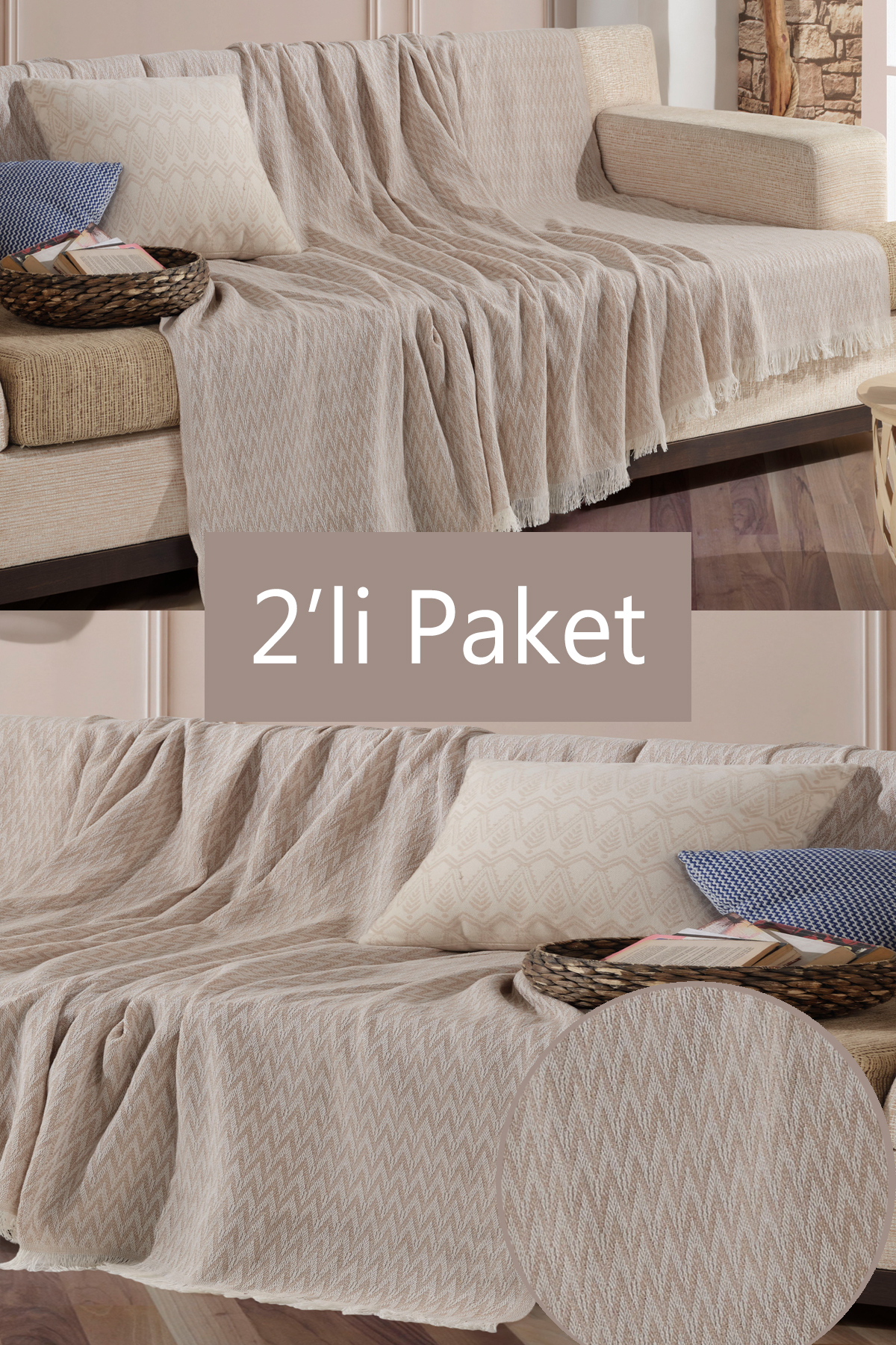 Miracolo Home Pamuklu Kolları Örten 310 Cm Koltuk Kanepe Çekyat Örtüsü ...