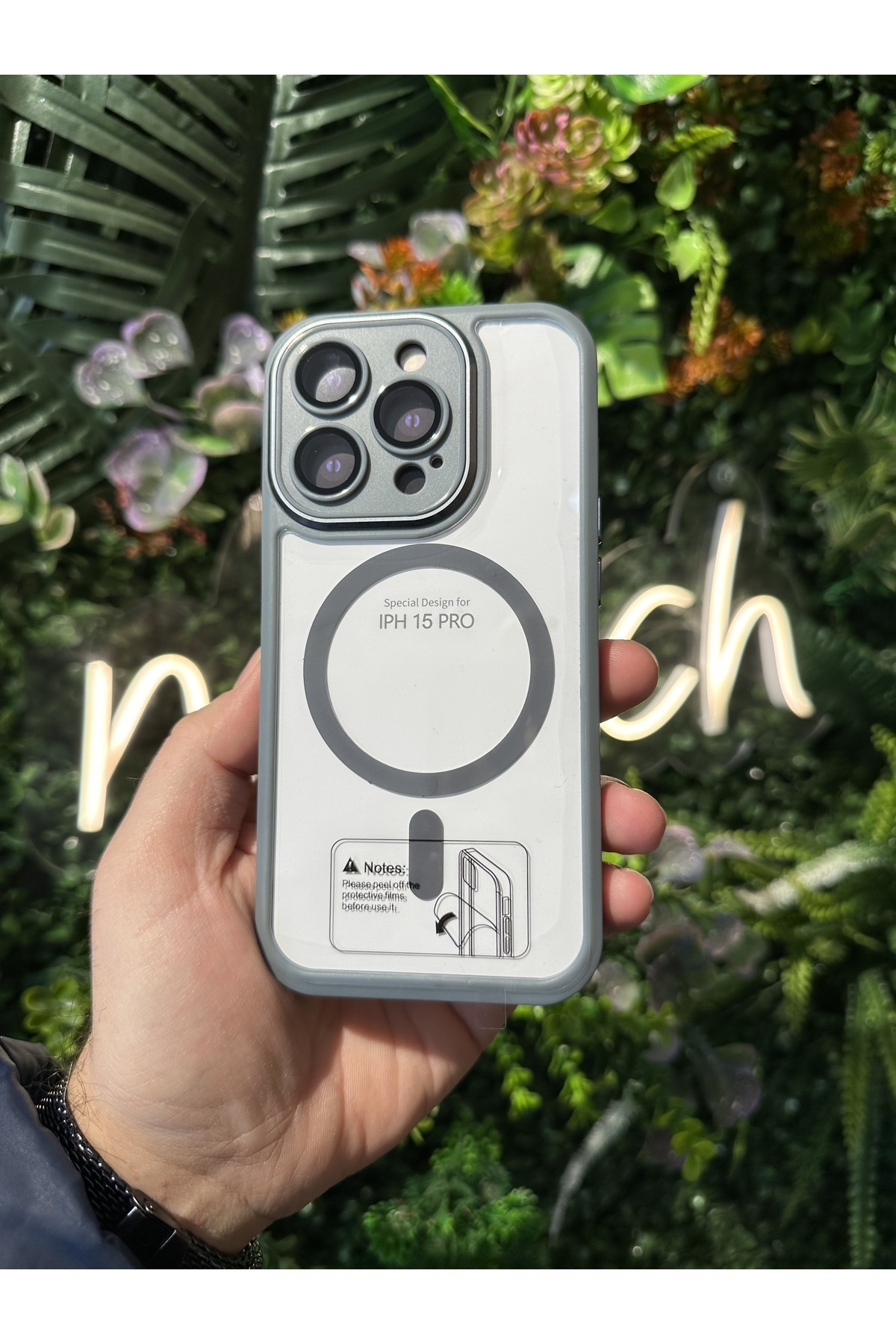 NFTECH İPHONE 15 PRO MAX UYUMLU MAGSAFE DESTEKLİ ŞEFFAF DARBE EMİCİ ...