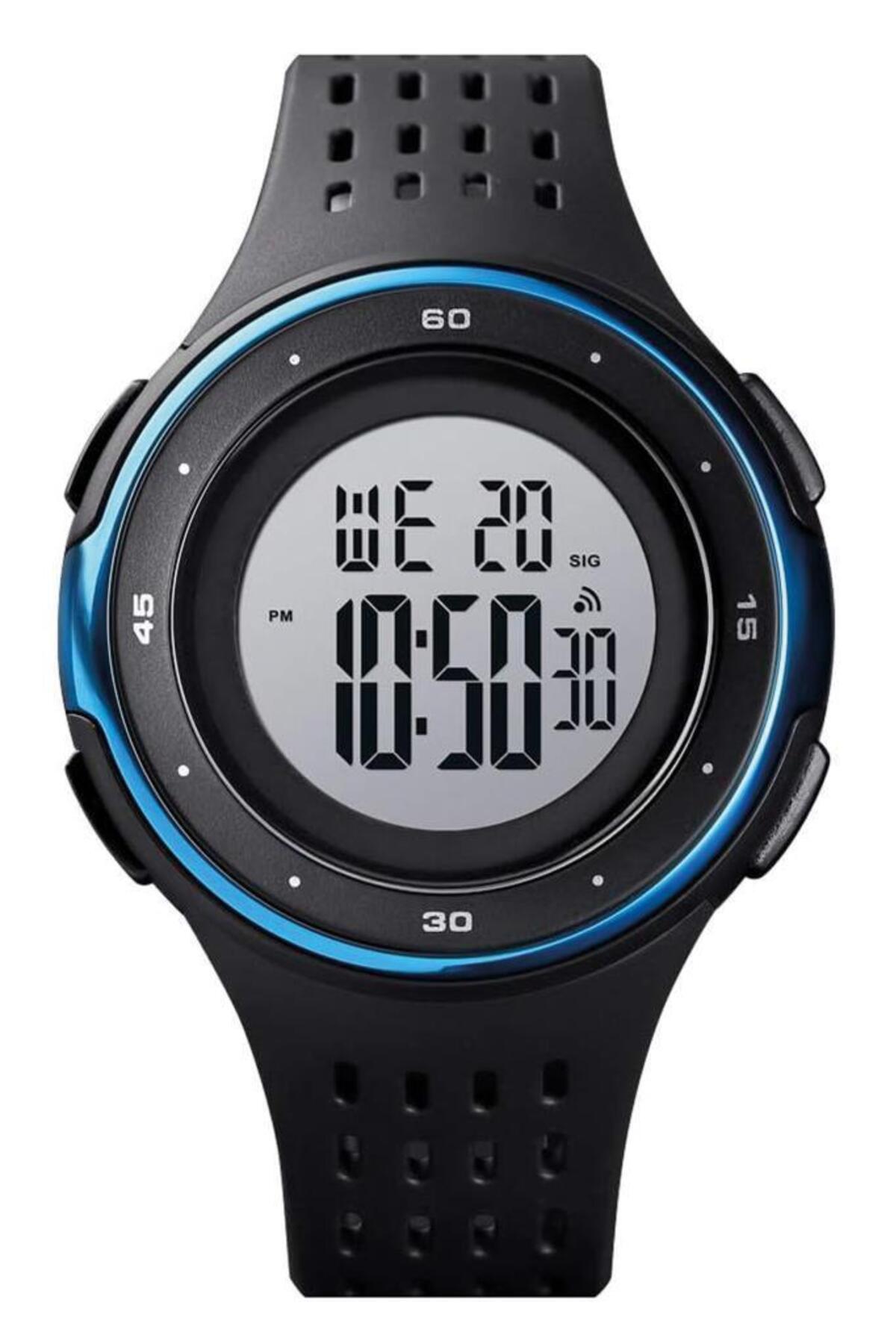Skmei 12 Yaş Üzeri Alarmlı, Kronometreli, LED Işıklı Siyah/Mavi Erkek ...
