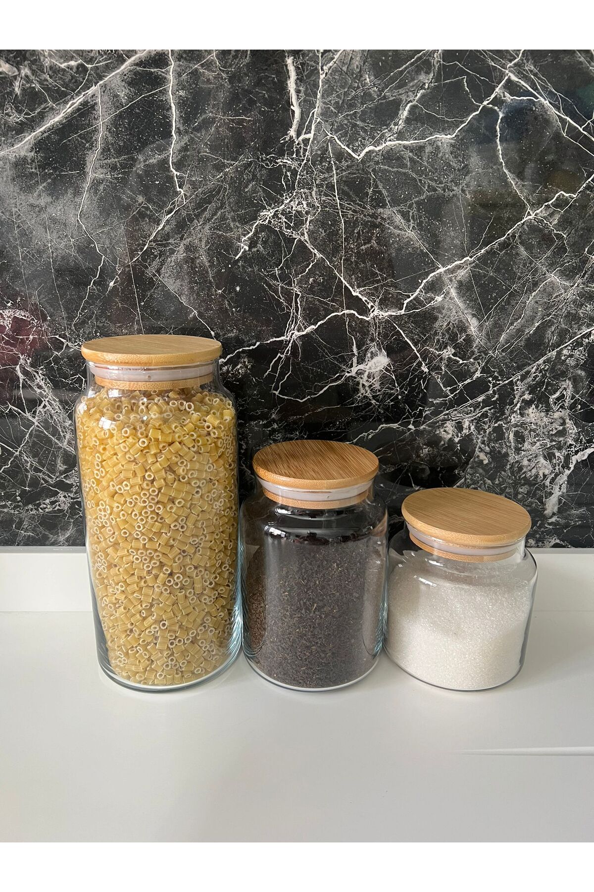 ALBAK Life 3lü Bambu Vakum Kapaklı Cam Kavanoz Seti Hava Almaz Sızdırma ...