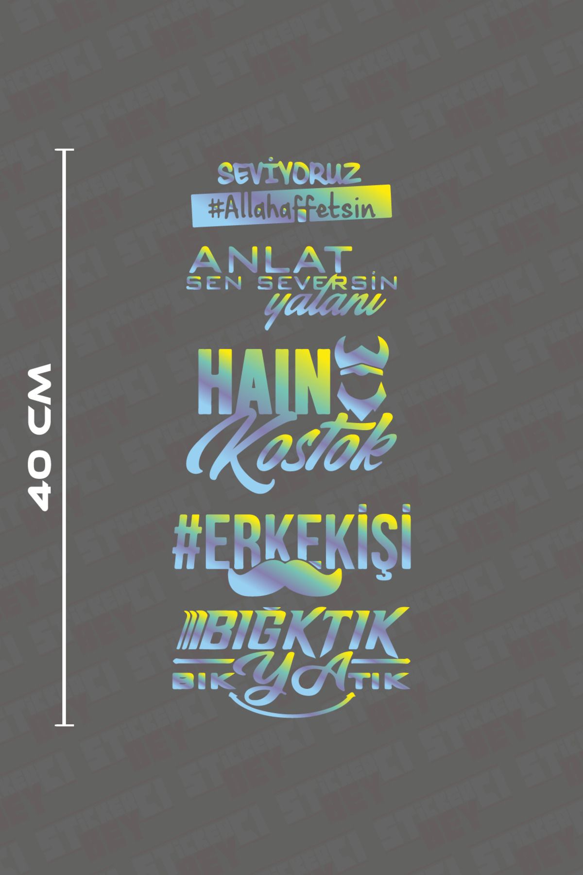 Stİckerci Bey Hologram Arka Cam Stİcker Setİ Paketlerİ Arka Cam Stİcker