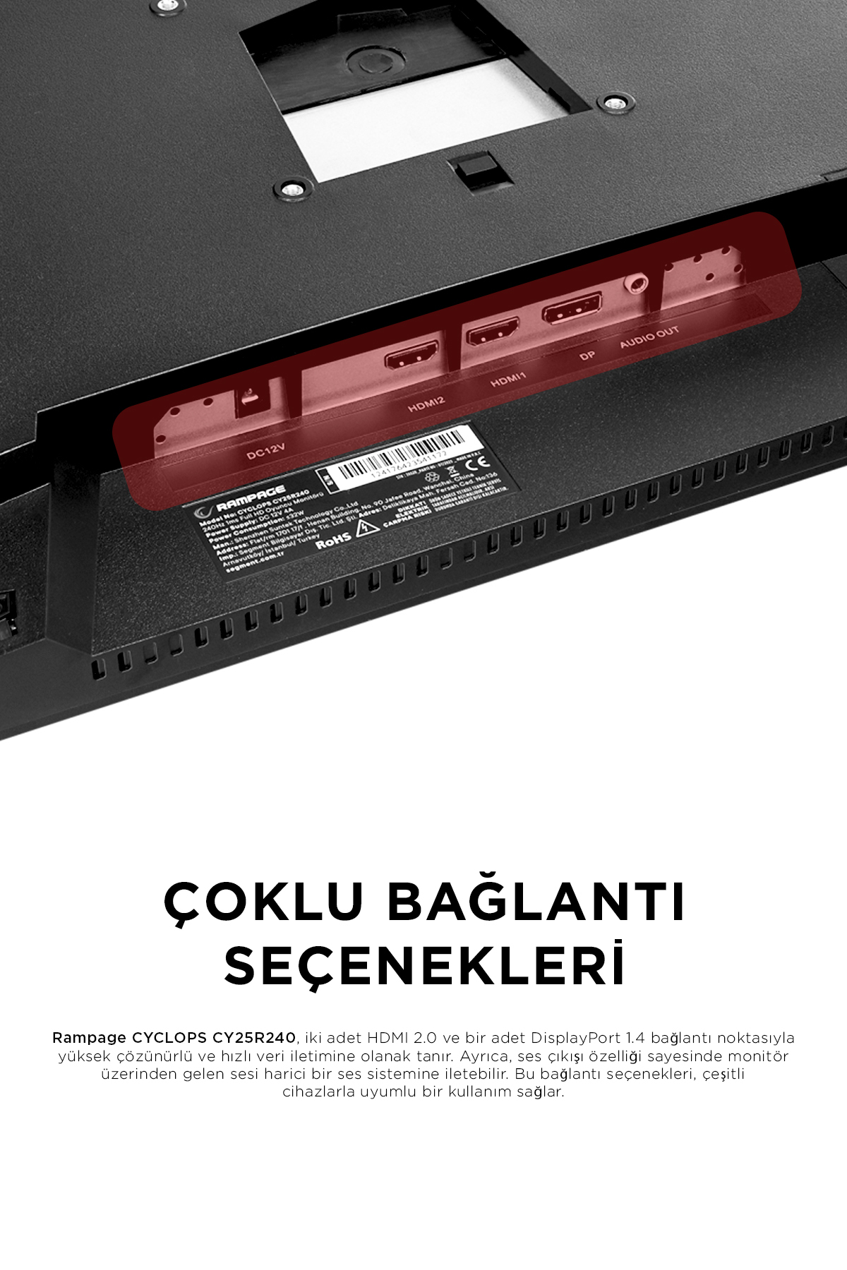 Rampage Cyclops Cy25r240 25" 1 Ms 240 Hz Freesync G-sync Uyumlu Full Hd Gaming Oyuncu Monitörü ...