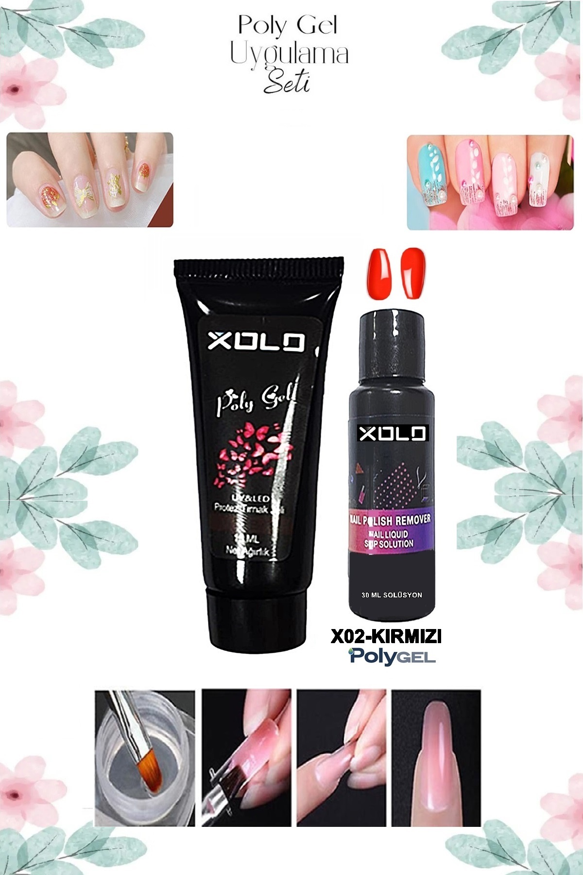 Xolo Polijel Oje ve Polijel Solüsyon İkili Set Jel Polijel Poly Gel ...