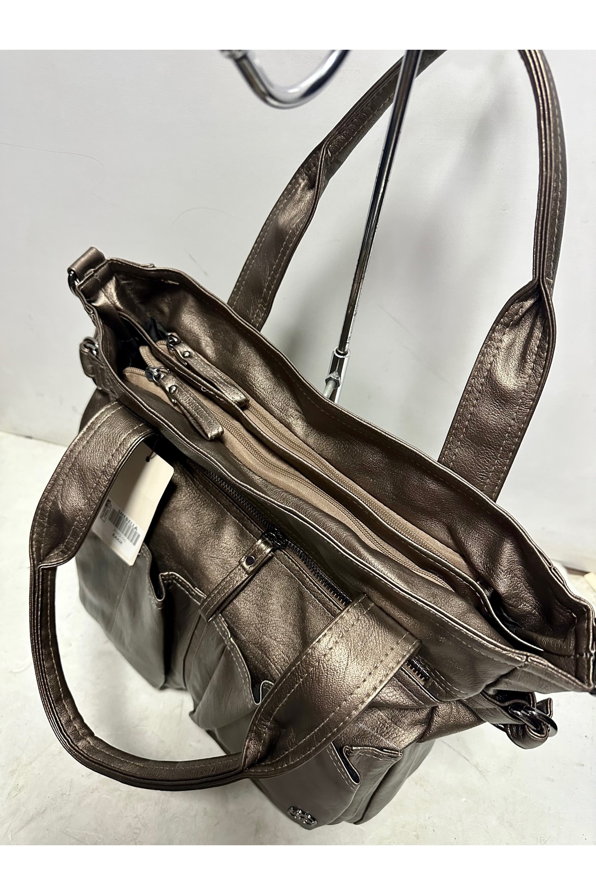 SHEBELLA ÇANTA SHEBELLA KADIN BAKIR RENK ÇOK GÖZLÜ ÇÇS MODEL YIKAMALI ...