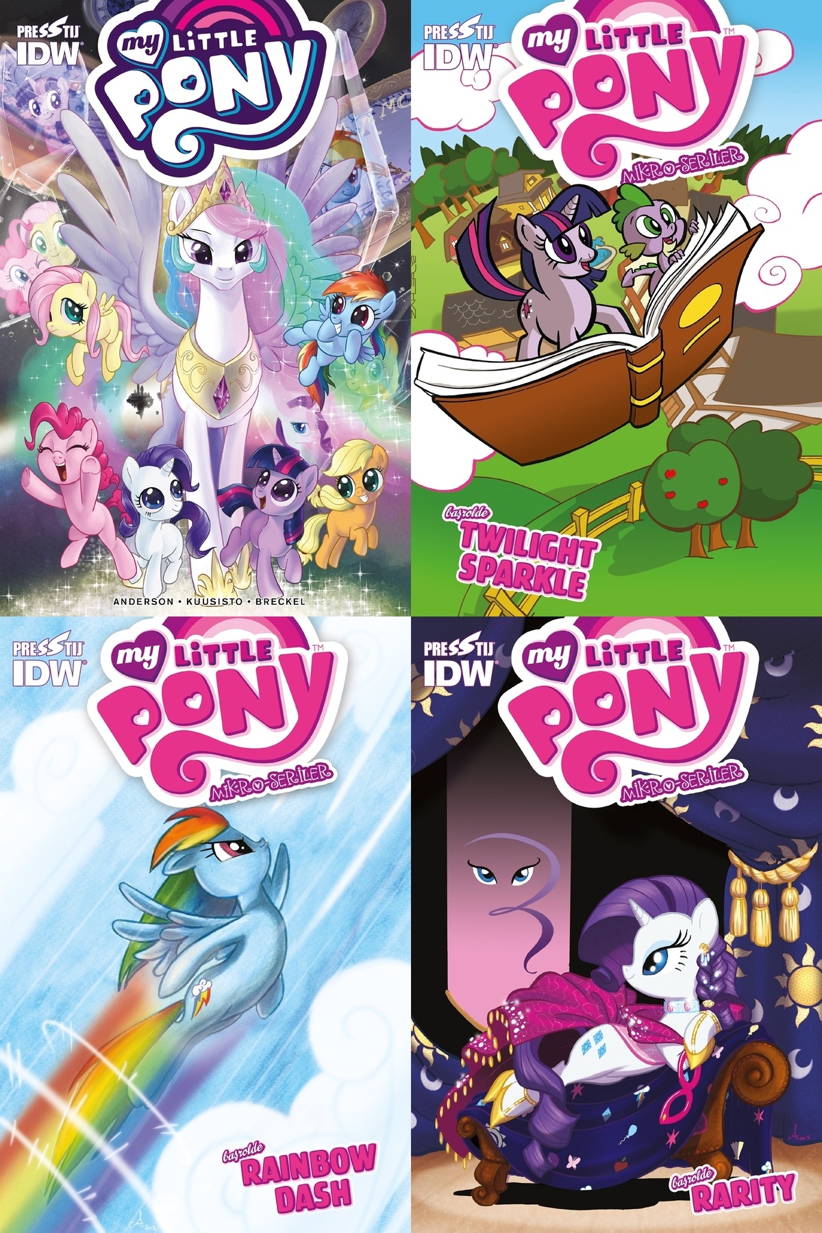 Genel Markalar My Little Pony 4 Fasikül Set (Twilight Sparkle, Arkadaşlık Sihirlidir, Rarity ...