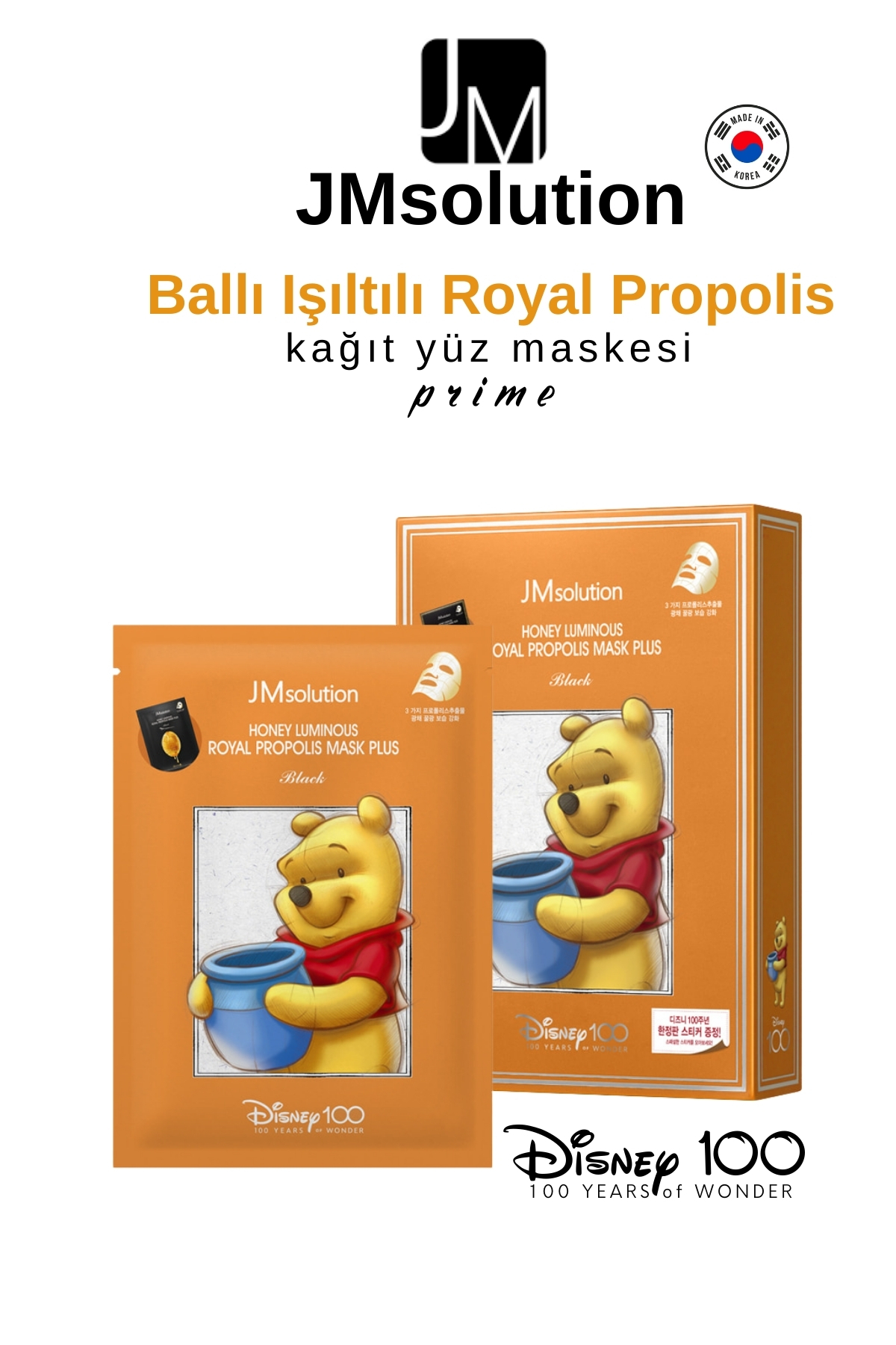 JMsolution Jm Solution Honey-luminous Royal Propolis Özlü Hidrojelli Kağıt Yüz Maskesi 1 Paket ...