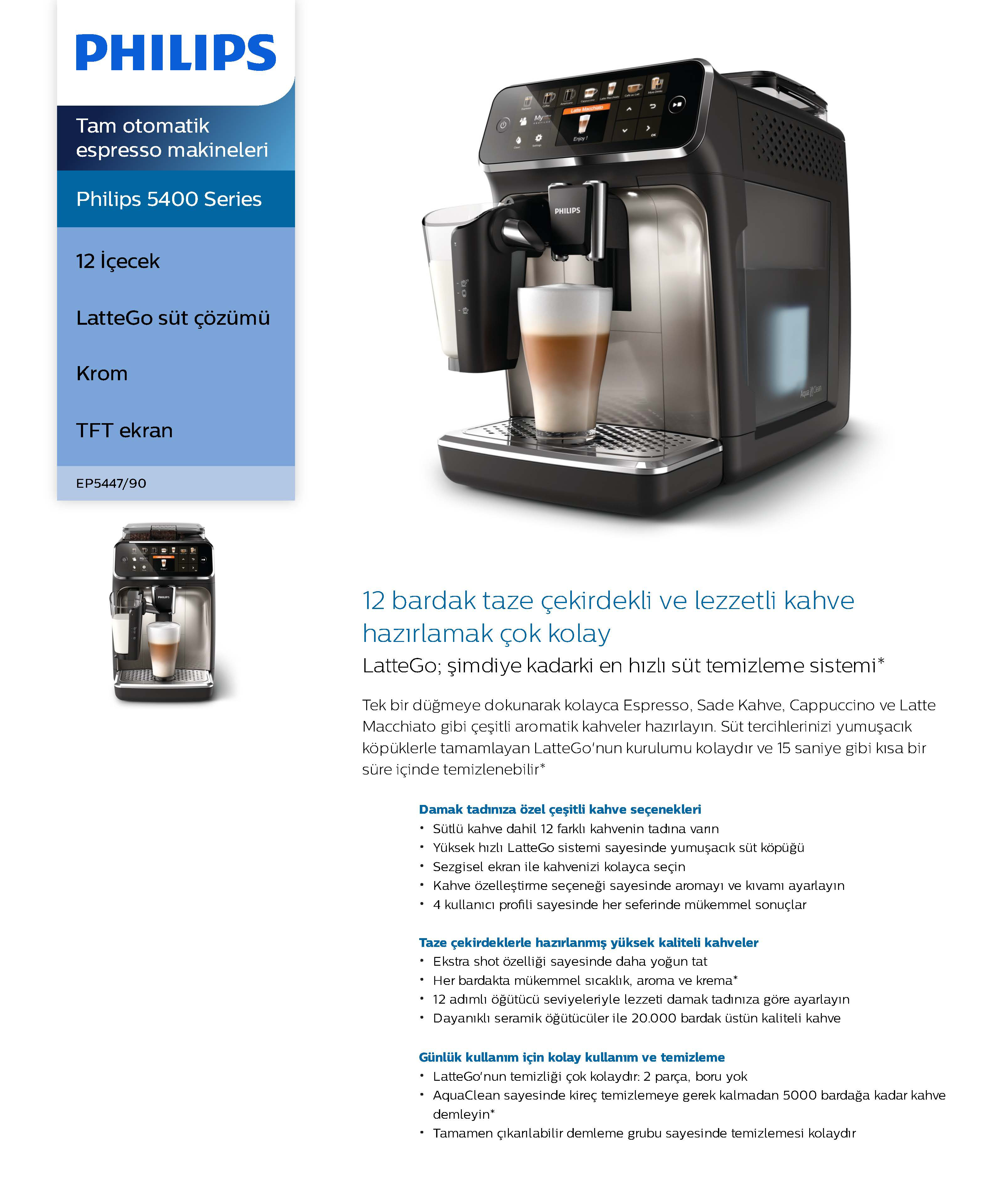 Philips EP5447/90 Tam Otomatik Kahve ve Espresso Makinesi Fiyatı, Yorumları - Trendyol