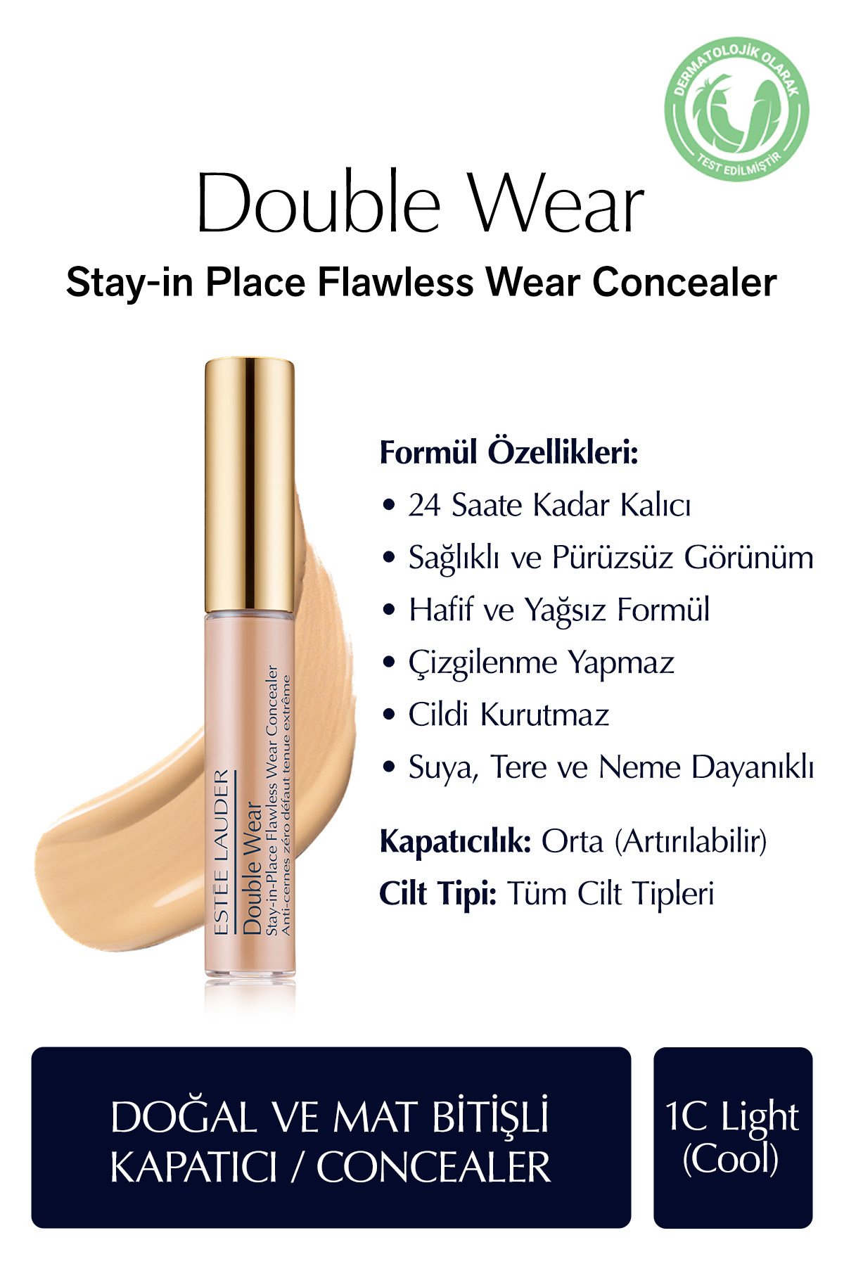 Estee Lauder Double Wear Stay In Concealer Kapatıcı 1c Light Cool Fiyatı, Yorumları - Trendyol