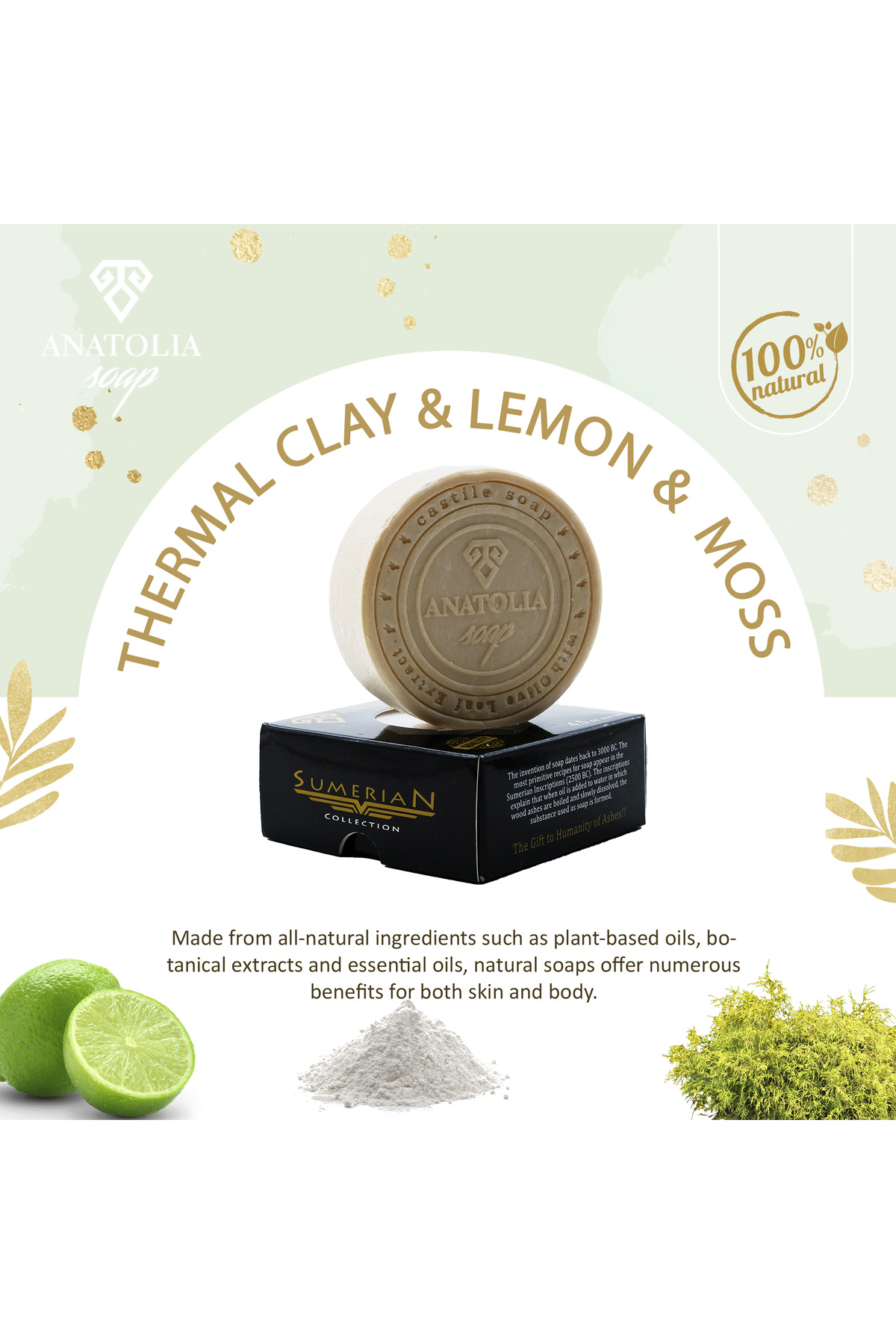 Anatolia Soap Sumerian Yosun Termal Kil Limon Sabunu ile Cildinize ...
