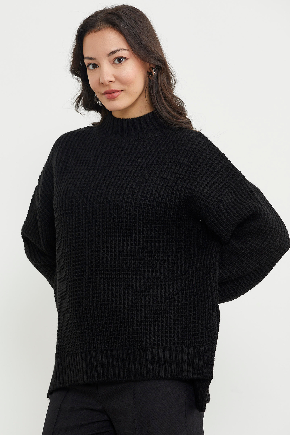 Sementa Arkası Uzun Salaş Triko Kazak - Siyah Fiyatı, Yorumları - Trendyol