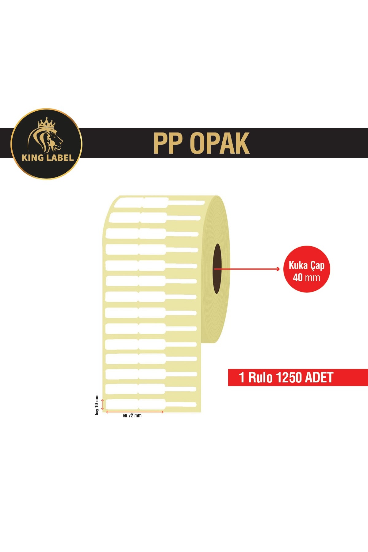 KİNG LABEL Yüzük Etiketi 72x10 PP Opak 1 Rulo 1250 Sarım Fiyatı ...