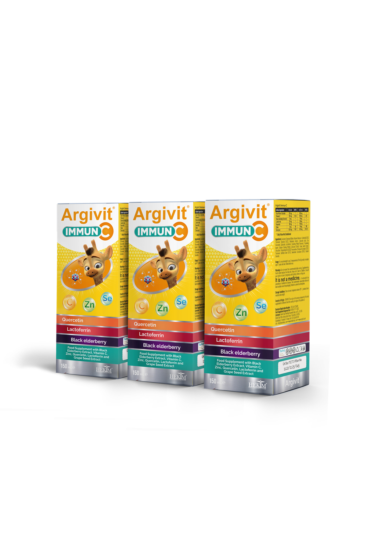 Argivit Immun C Şurup 3'lü Paket 150 ml Fiyatı, Yorumları - Trendyol