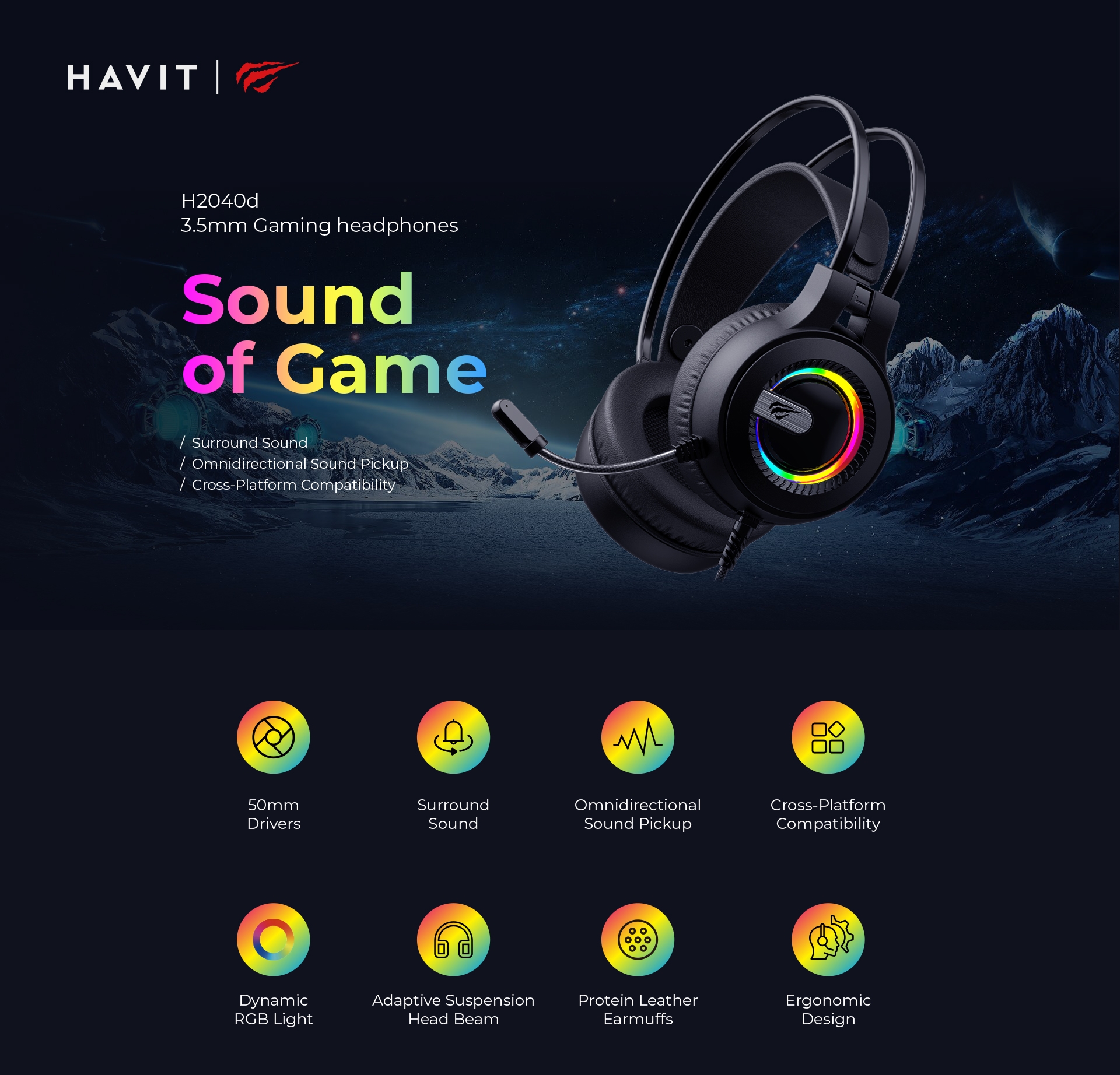 Havit Gamenote H2040D RGB Aydınlatmalı Mikrofonlu Gaming Oyuncu ...