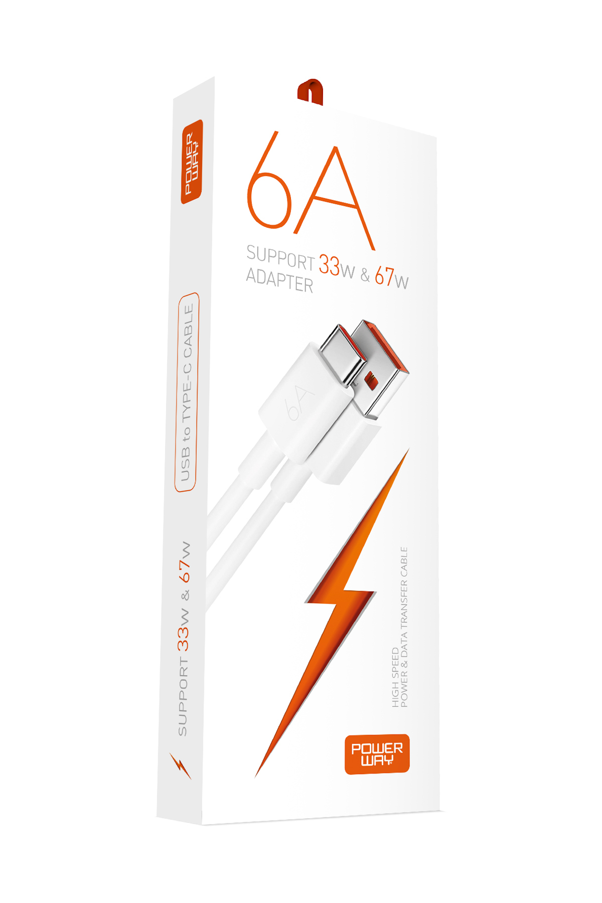 Powerway M6 Type-C to Usb-A PD 67W 6A Şarj Ve Veri Aktarım Kablosu ...