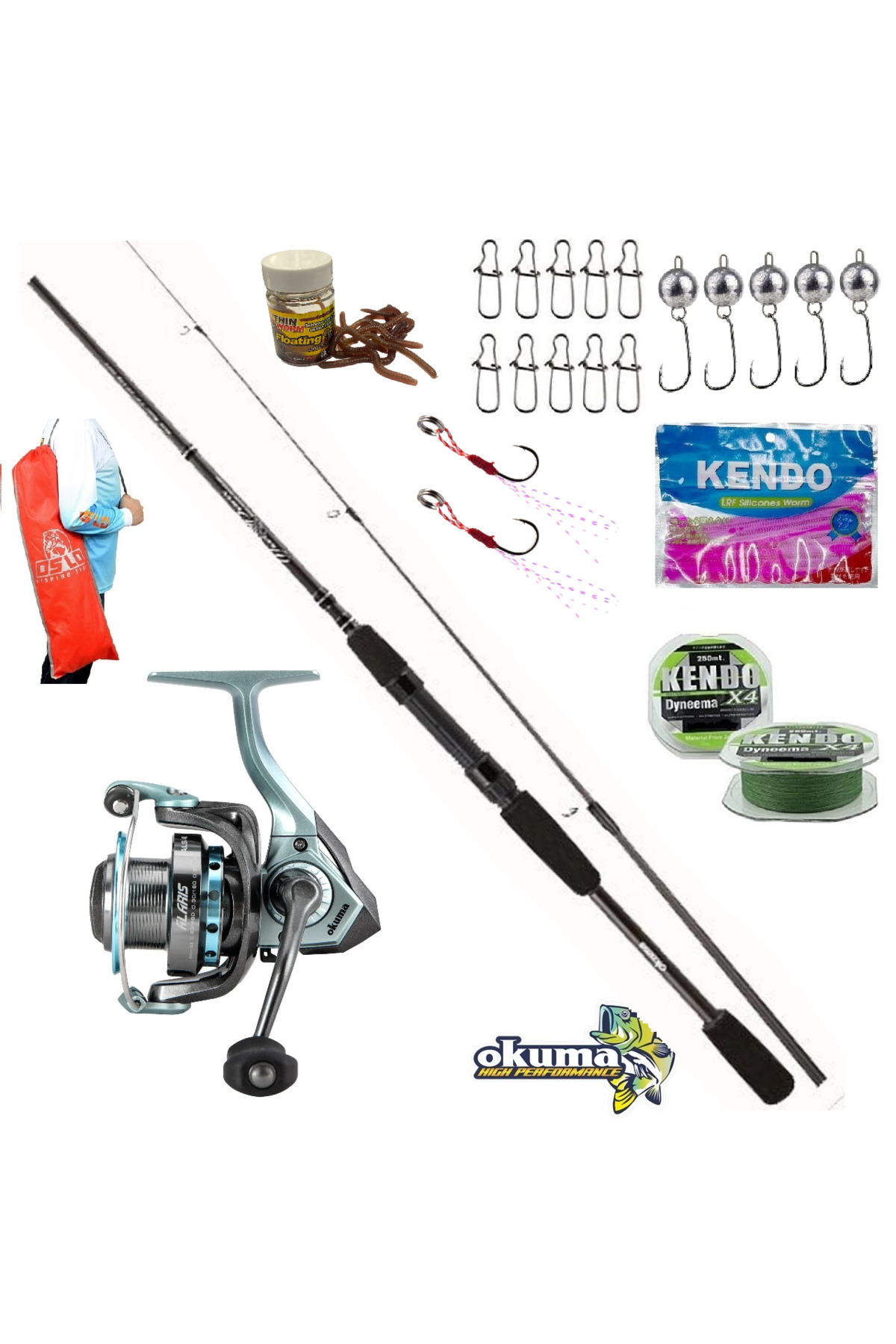 Okuma Wave Power 228cm 2-12gr Okuma Alaris ALS-30 Lrf Olta Takımı Seti ...