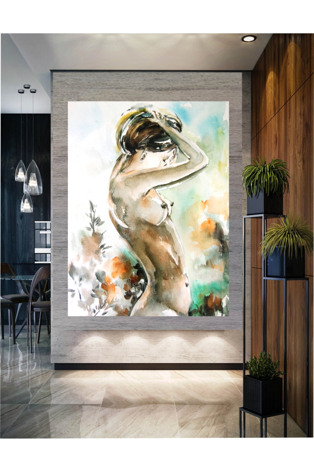HDART Soyut Modern Nü Kadın Kanvas Tablo Tablosu Salon Oturma Yatak ...